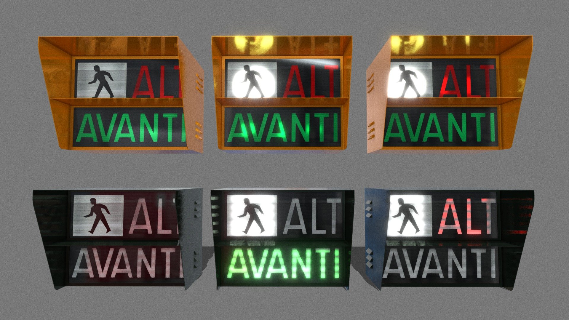 Alt/Avanti Pedestrian Signals from Italy - Download Free 3D model by ...