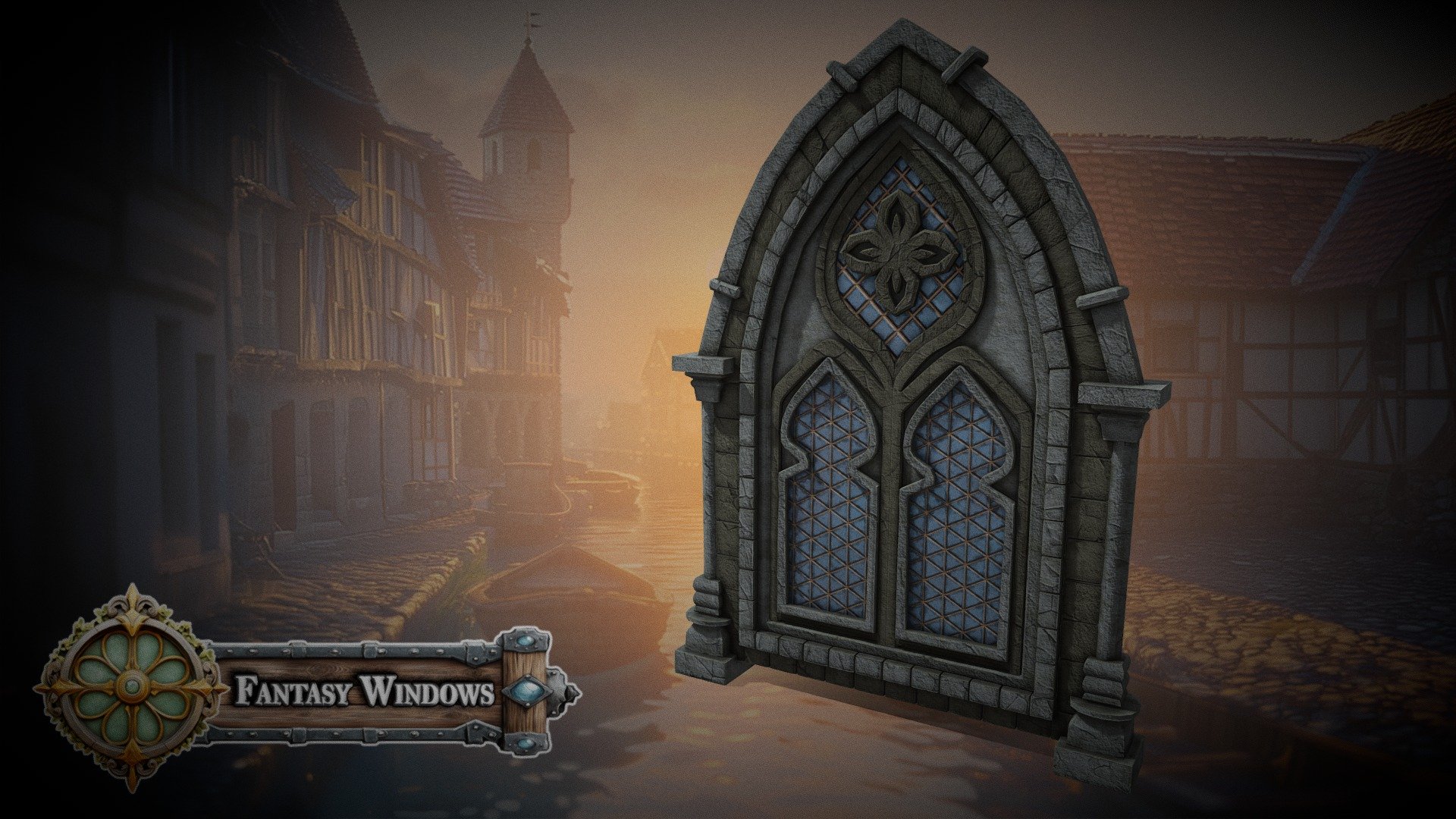 Fantasy Medieval Window - Flower Stone Frame - Buy Royalty Free 3D ...