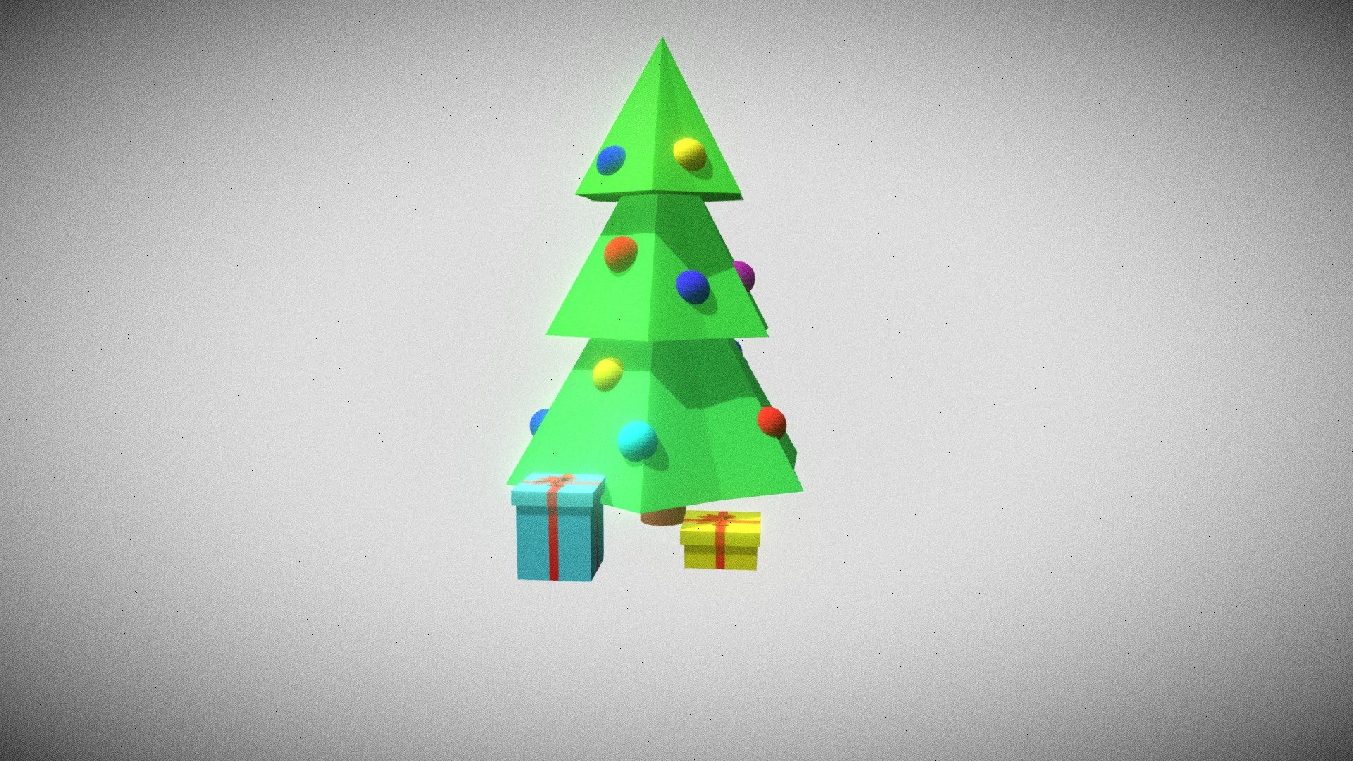 Christmas Tree with Gift - 3D model by volkova09 [63c89ef] - Sketchfab