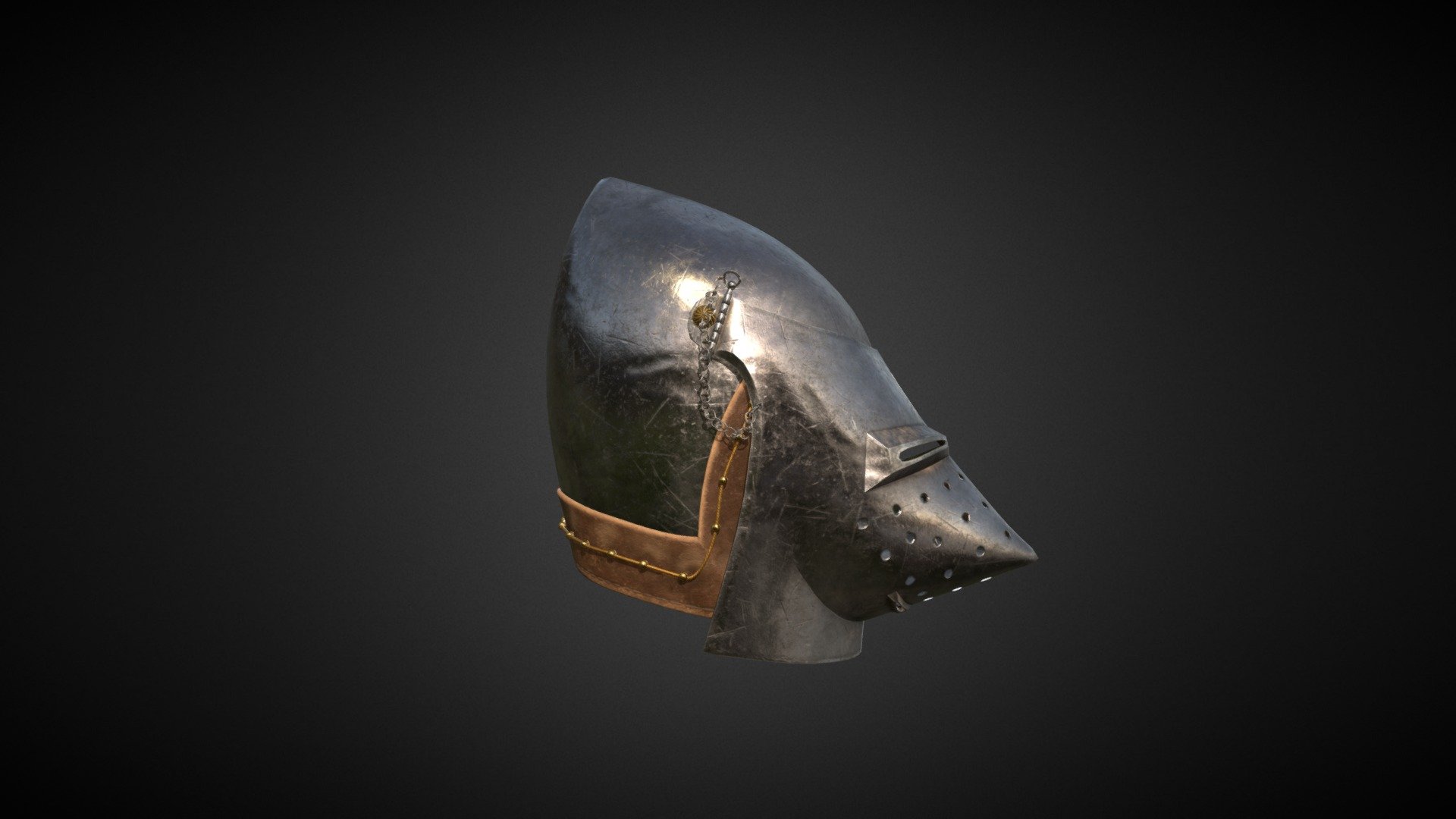 Knight Helmet Houndskull Bascinet - Buy Royalty Free 3D model by leo ...