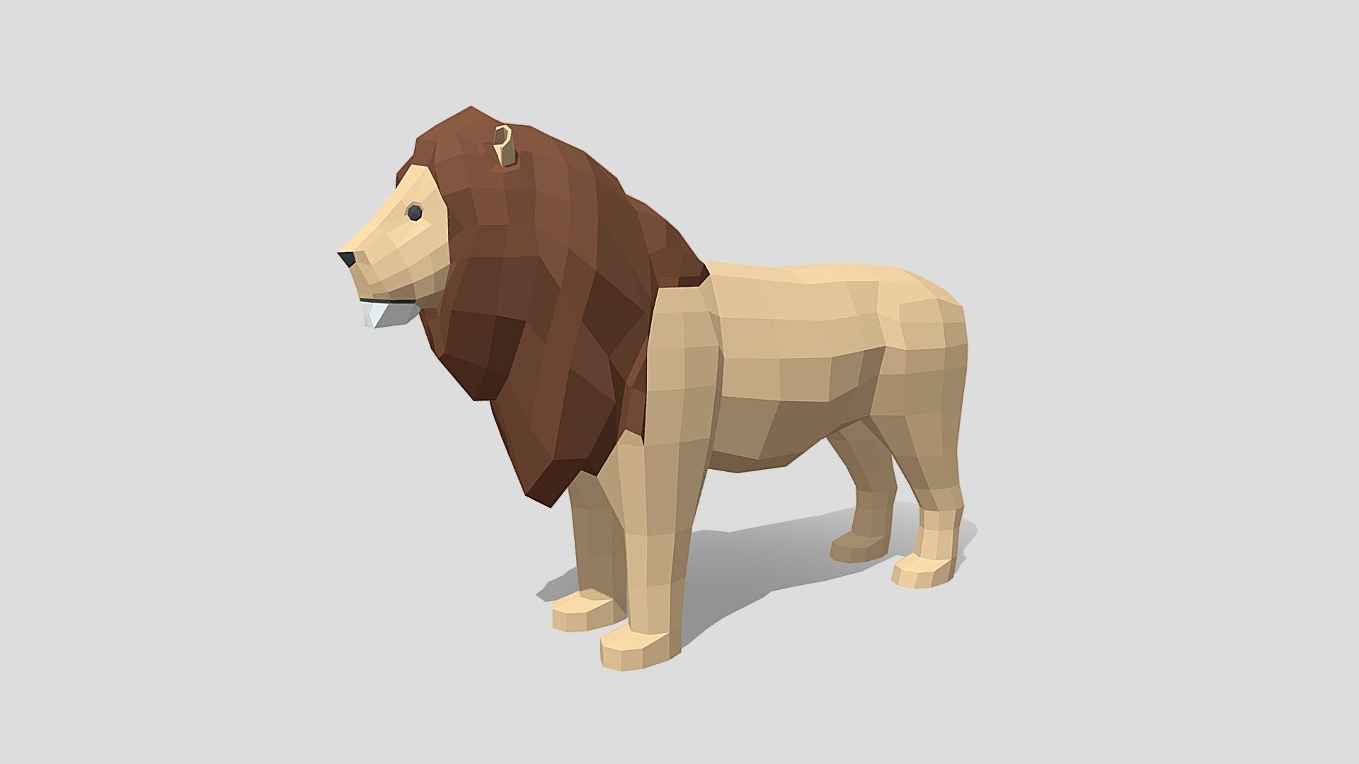 Low Poly Cartoon Male Lion - Buy Royalty Free 3D model by chroma3d ...