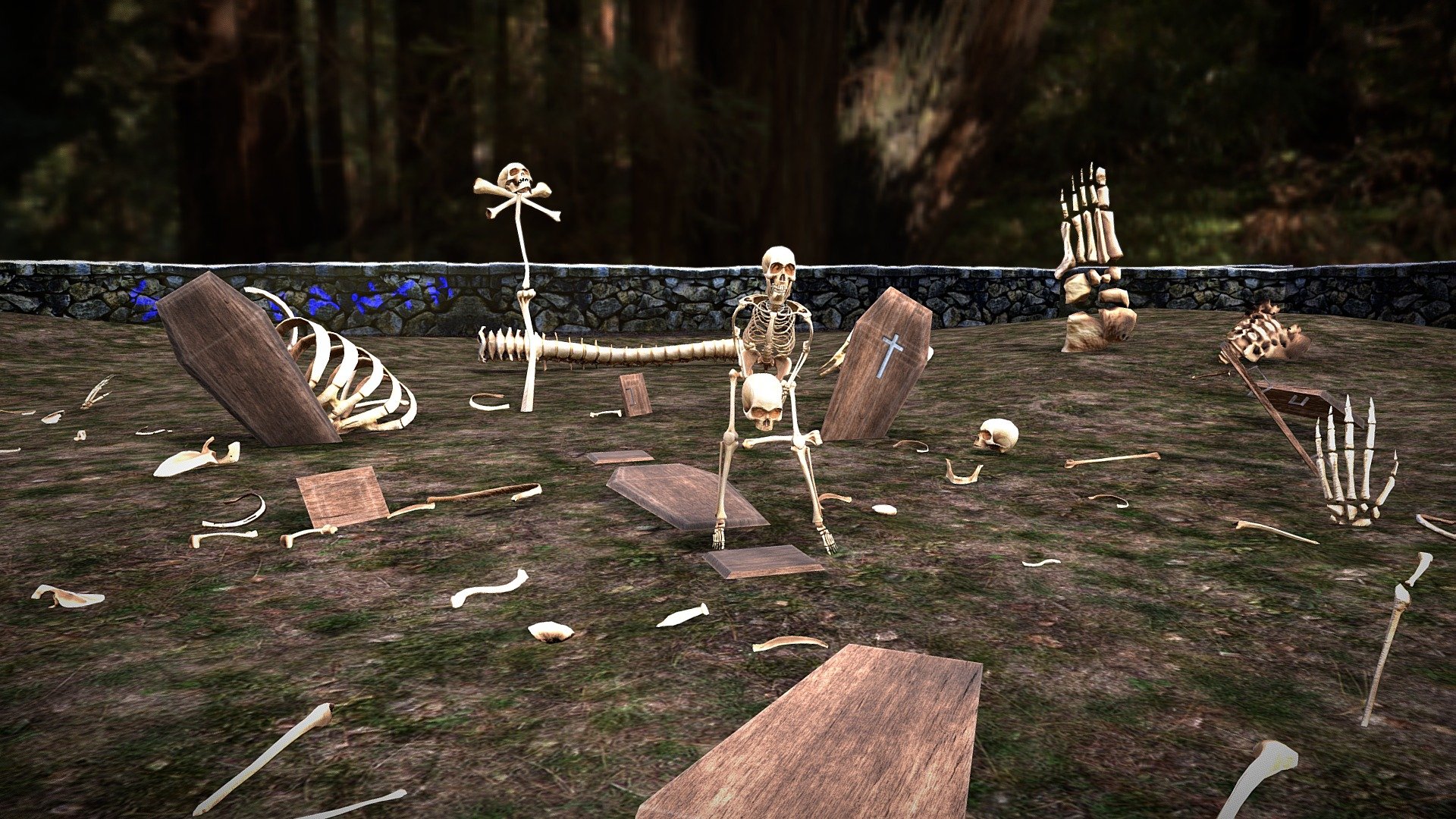 Skeleton Spooky Dance Move Animation Cartoon - Buy Royalty Free 3D ...