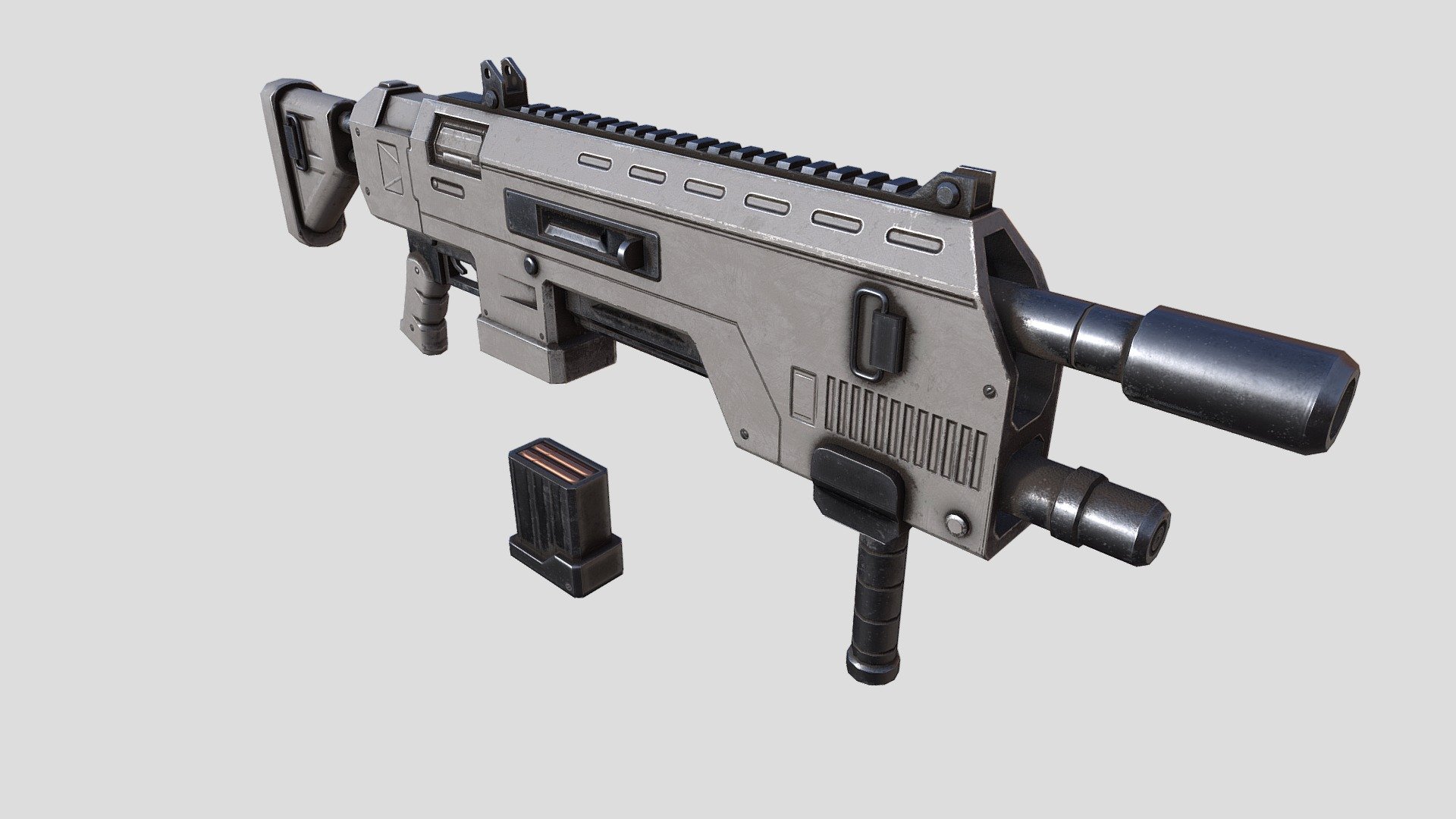 machine gun game ready asset - Download Free 3D model by creosine ...