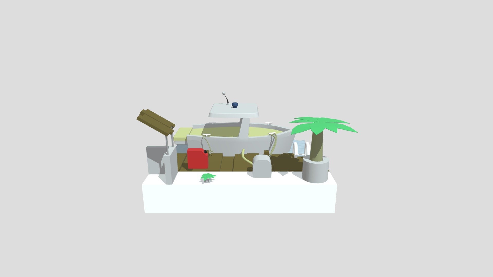 Boat Dock Scene - 3D model by Brickmaster256 [63ead10] - Sketchfab