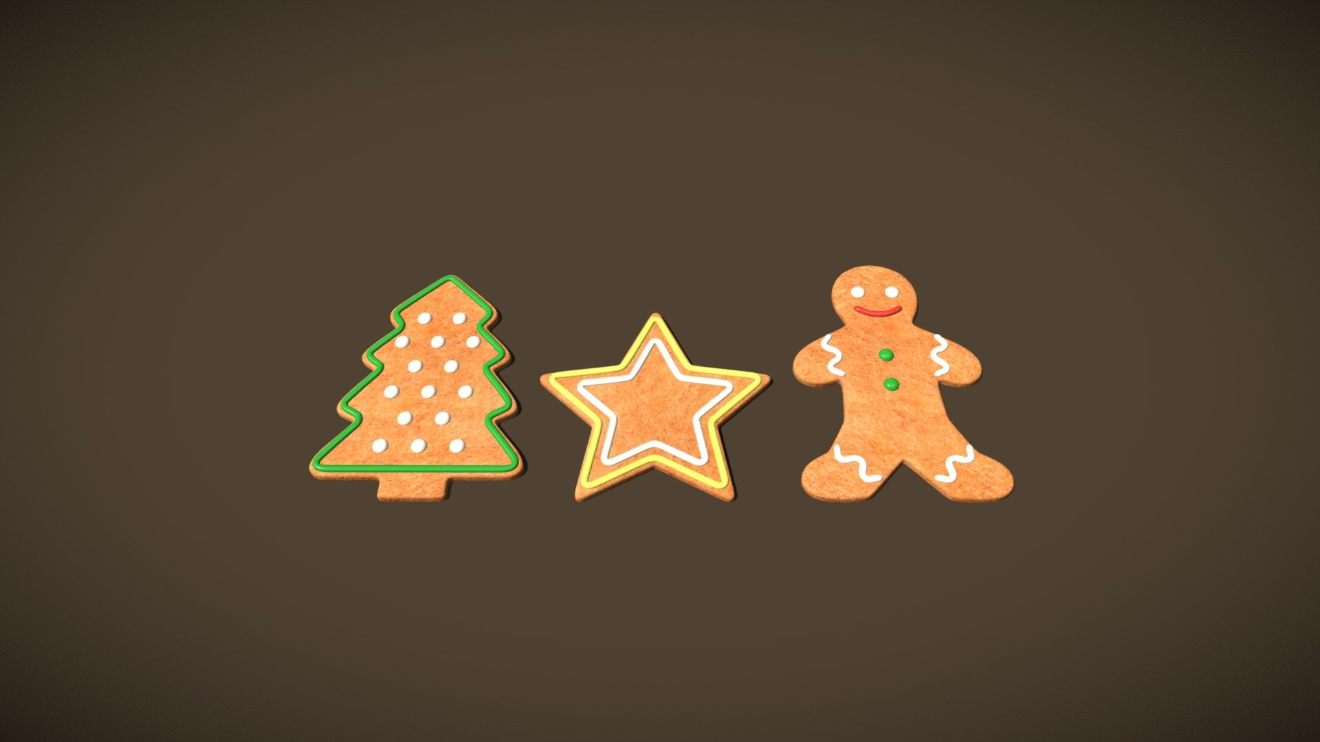 Gingerbread Cookies w/ Icing - Buy Royalty Free 3D model by Render at ...