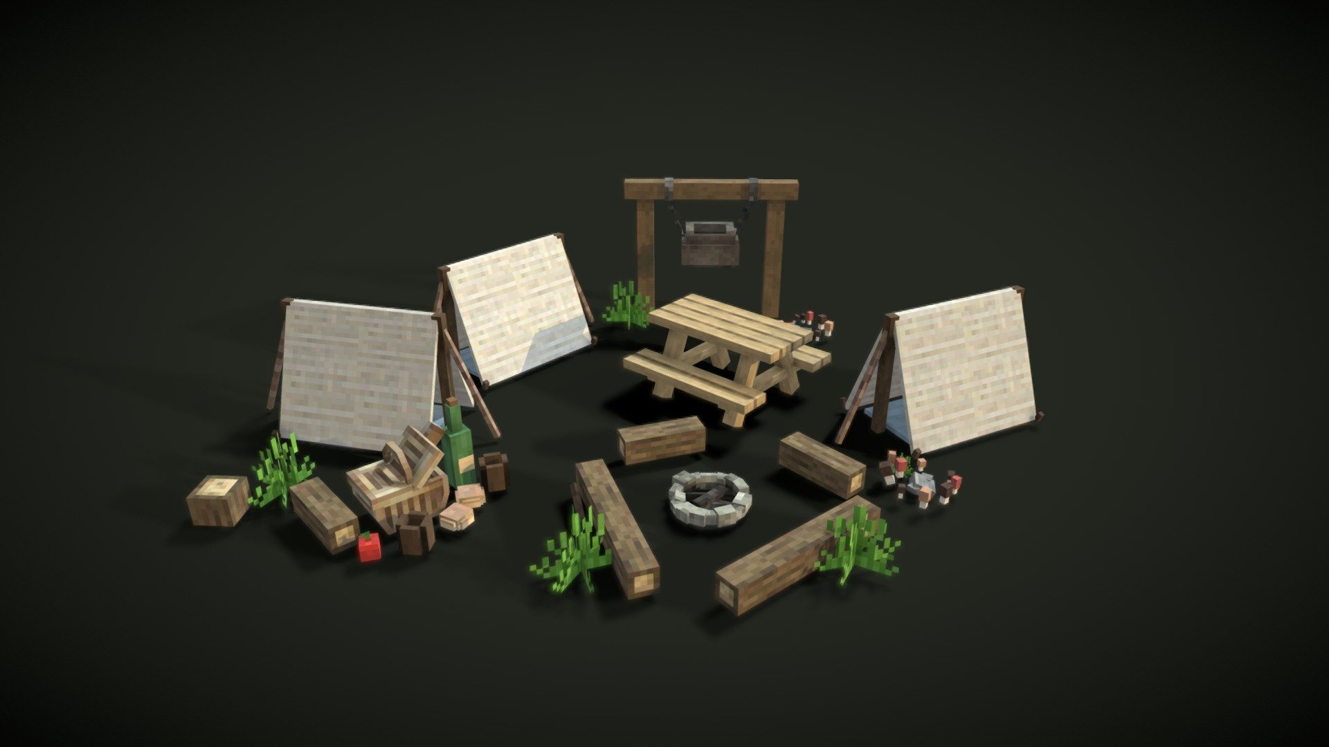 Camping Pack Showcase Minecraft - 3D model by theunknowndad [63f6c4d ...
