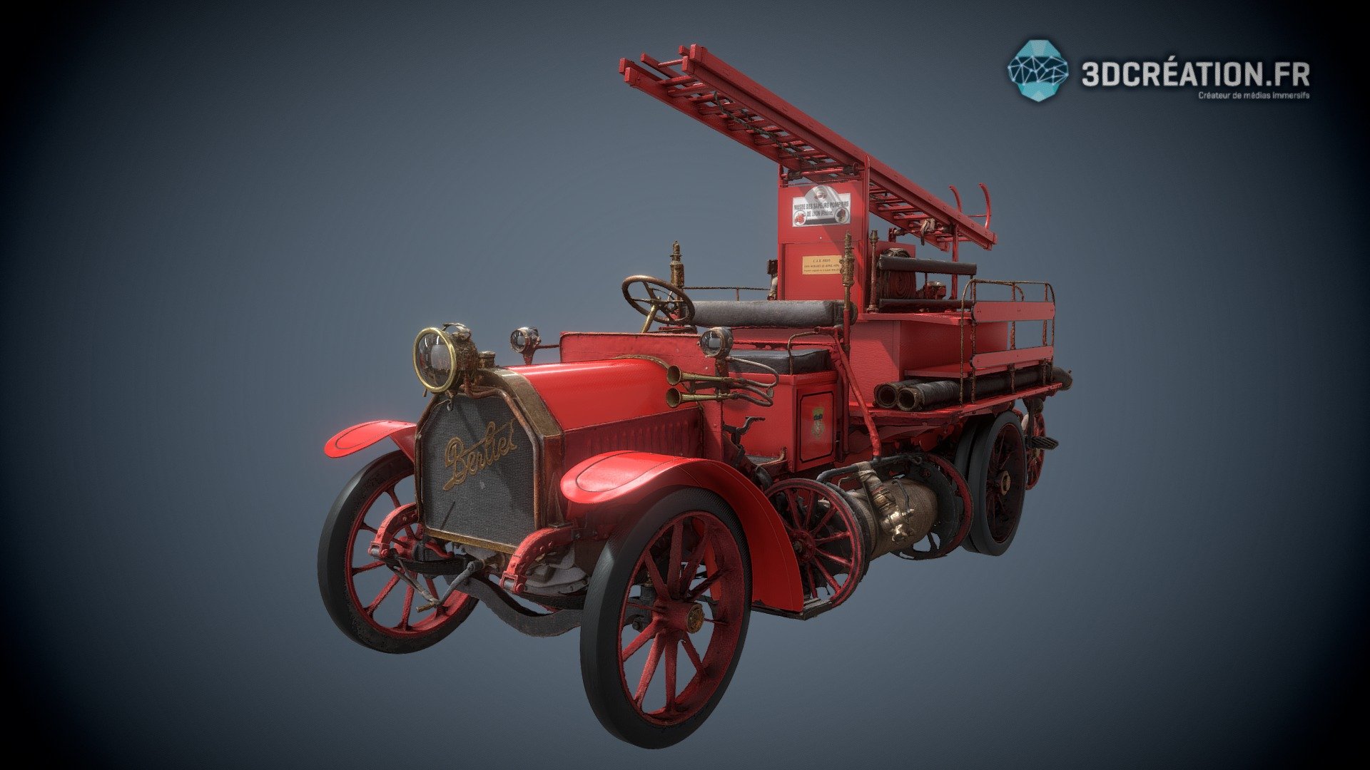 Camion Pompier Berliet CAK 1909 - 3D model by 3dcreation_lyon [6401d64 ...
