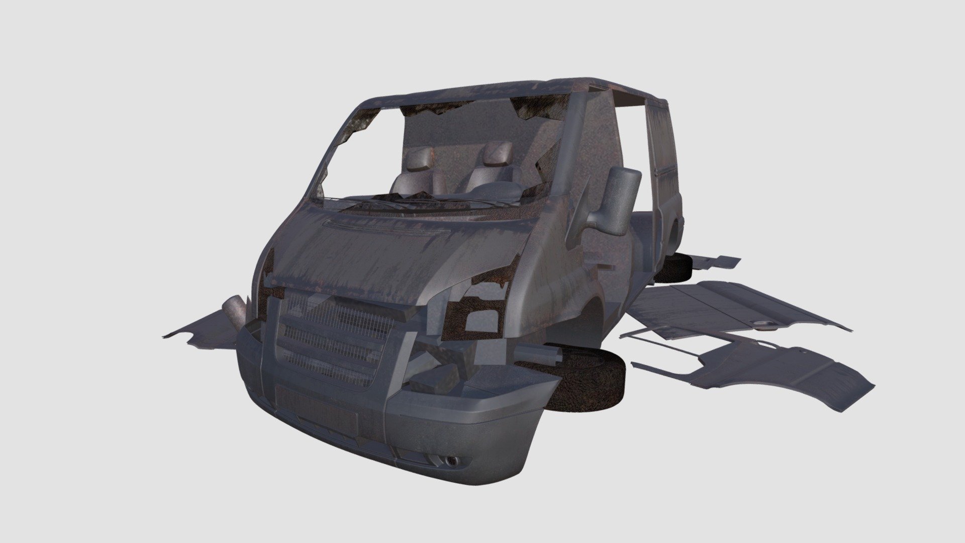 destroyed van - Buy Royalty Free 3D model by Evermotion [6415f62 ...