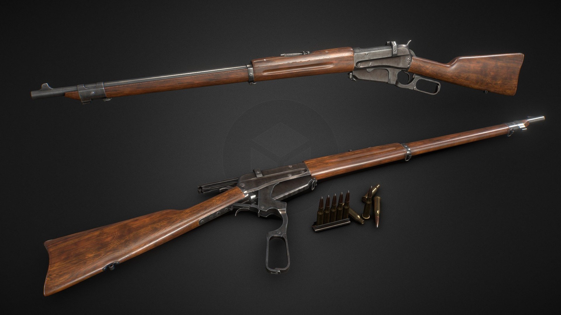 Winchester Model 1895 - 3D model by Simplix [641773c] - Sketchfab