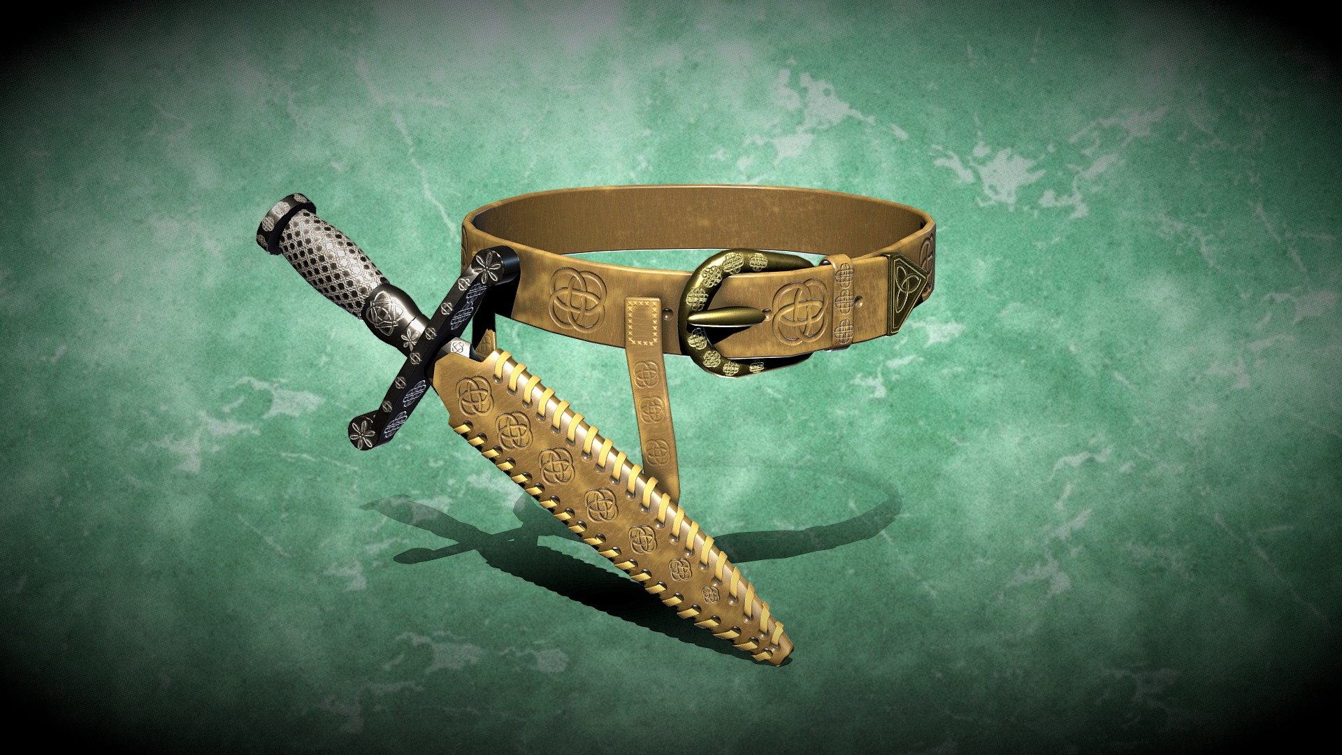 Celtic dagger and belt - Download Free 3D model by Andy Woodhead ...