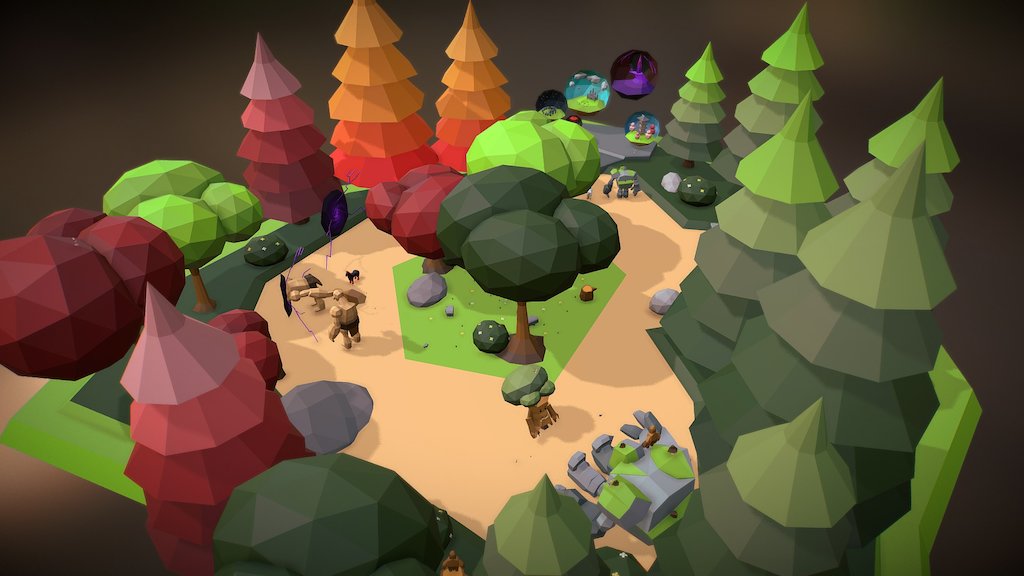 3d forest - A 3D model collection by huongtran - Sketchfab