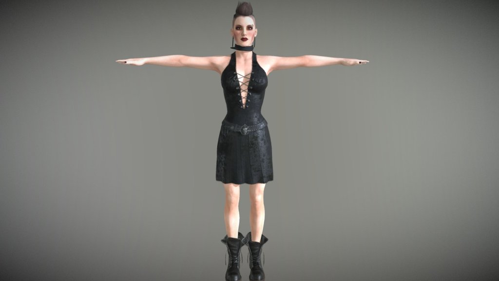 Goth Punk Girl - 3D model by Alley [642e7b7] - Sketchfab