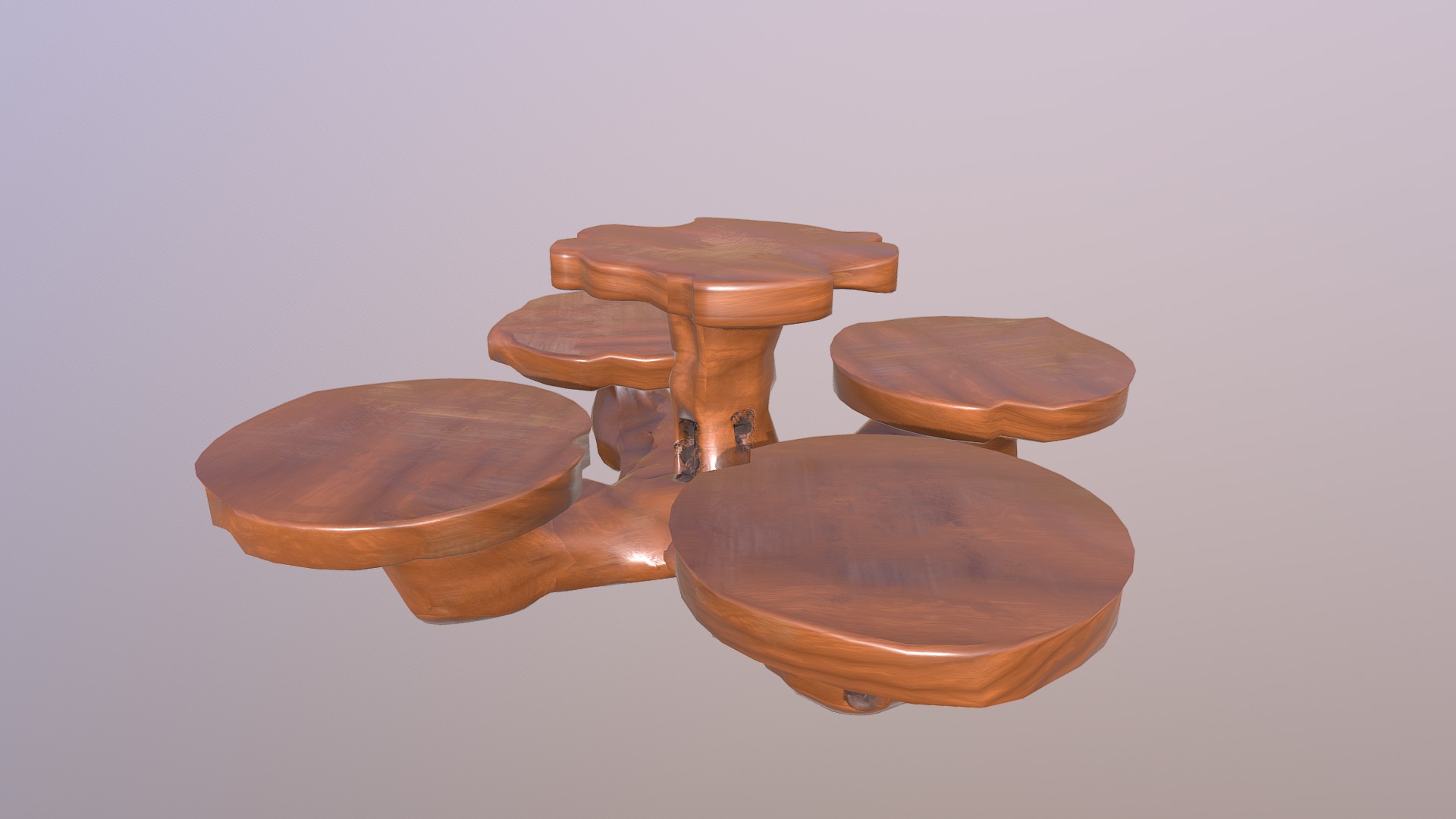 LUX Teak Root Table Set B - 3D model by insya [6433bb7] - Sketchfab