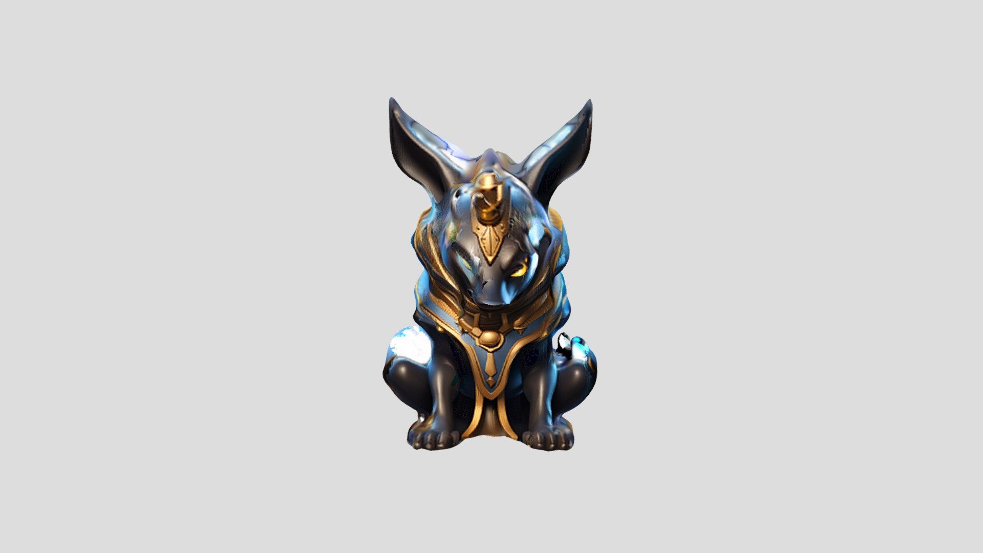 Anubis statue A black and gold statue of Anub - Download Free 3D model ...
