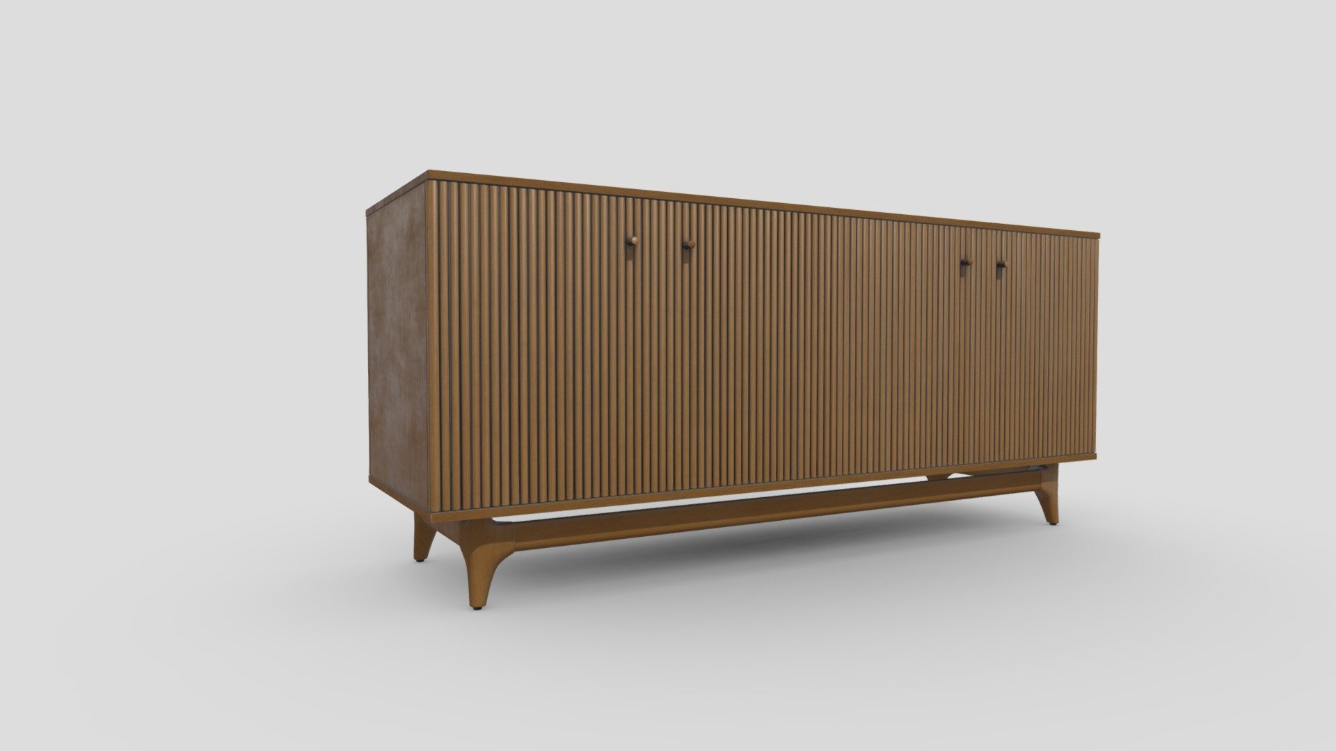 Brown wood credenza/ tv-bench - Buy Royalty Free 3D model by Inga ...