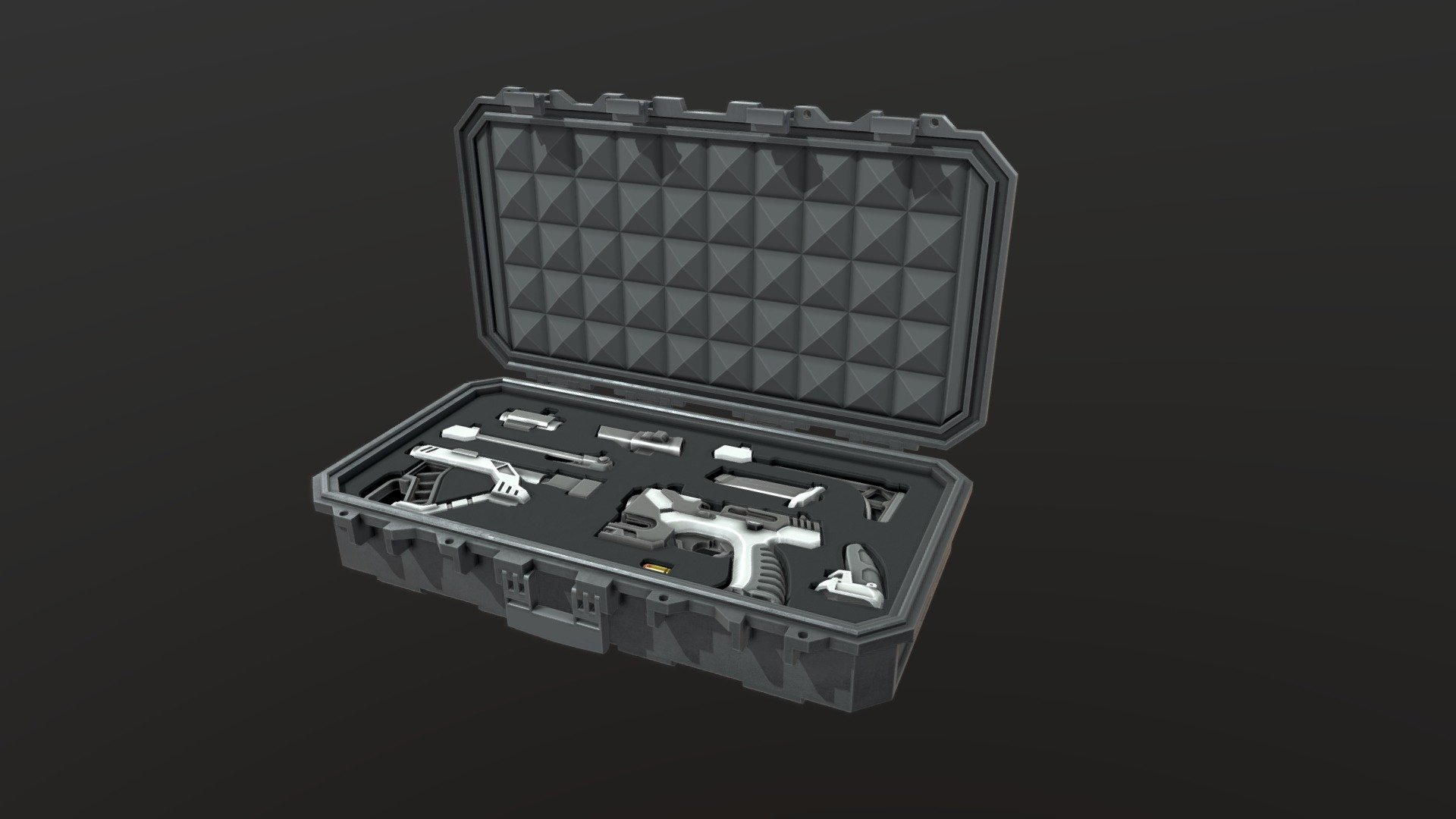 SciFi Modular Pistol set with Case - Buy Royalty Free 3D model by ...