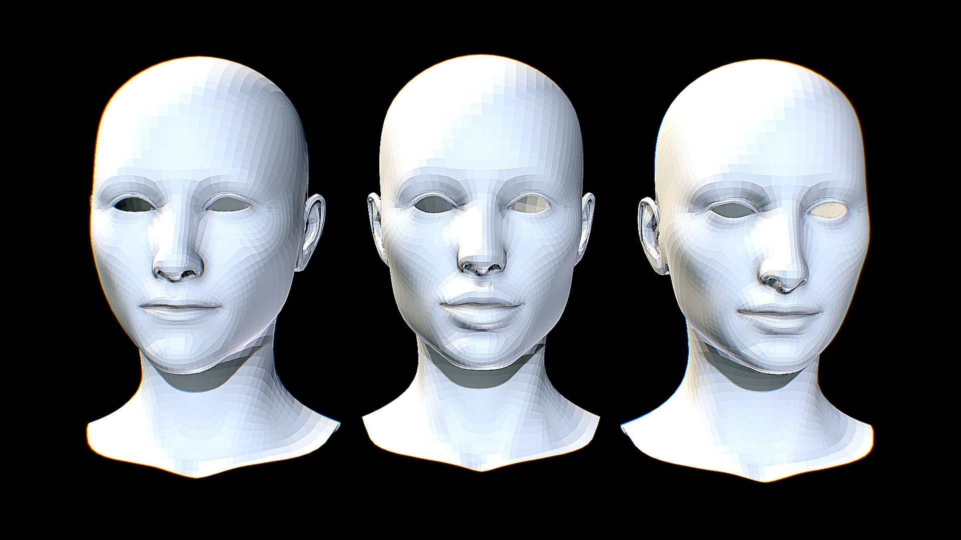 Angelina, Jennifer, Penelope Head_basemesh - Buy Royalty Free 3D model ...