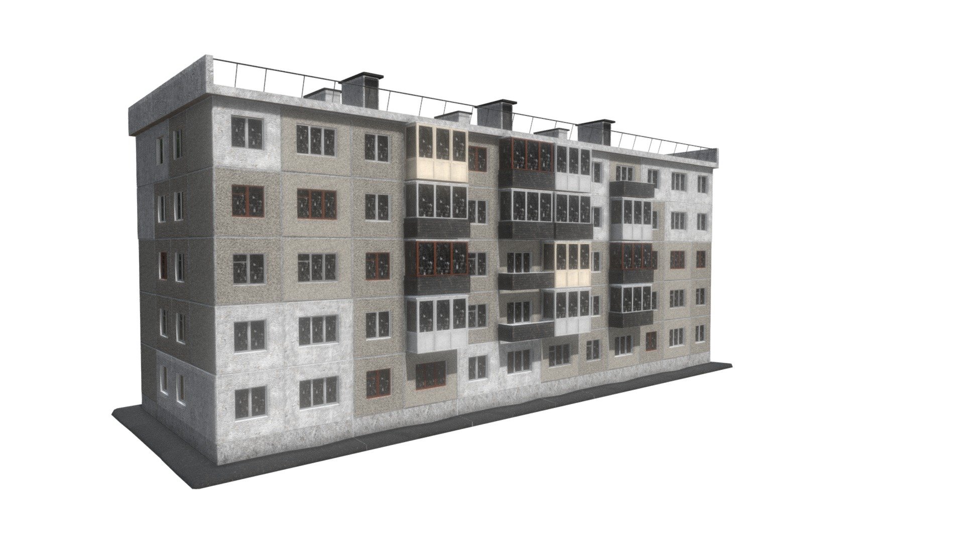 Brezhnev House (Brezhnevka) Russian Panel House - Download Free 3D ...
