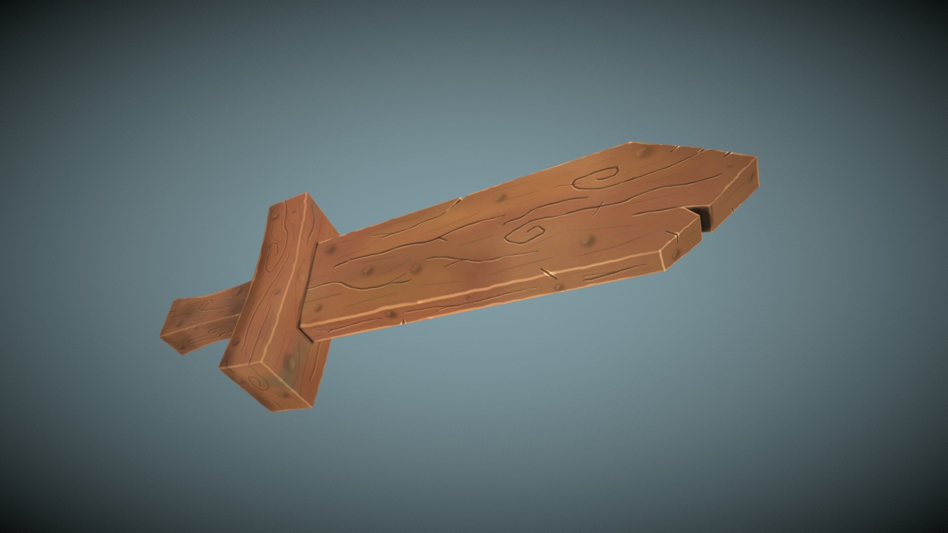 Wooden sword - Handpainted - Low poly - 3D model by simocrisa [644f13d ...