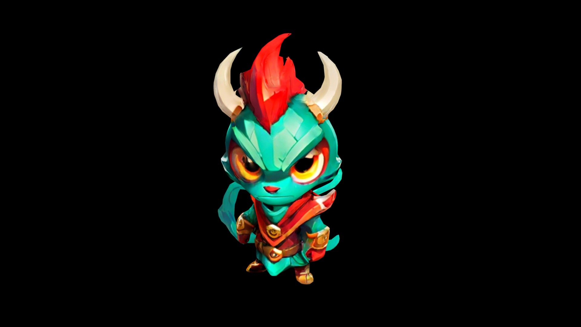 A cute, green, chibi-style dragon wearing armor - Download Free 3D ...
