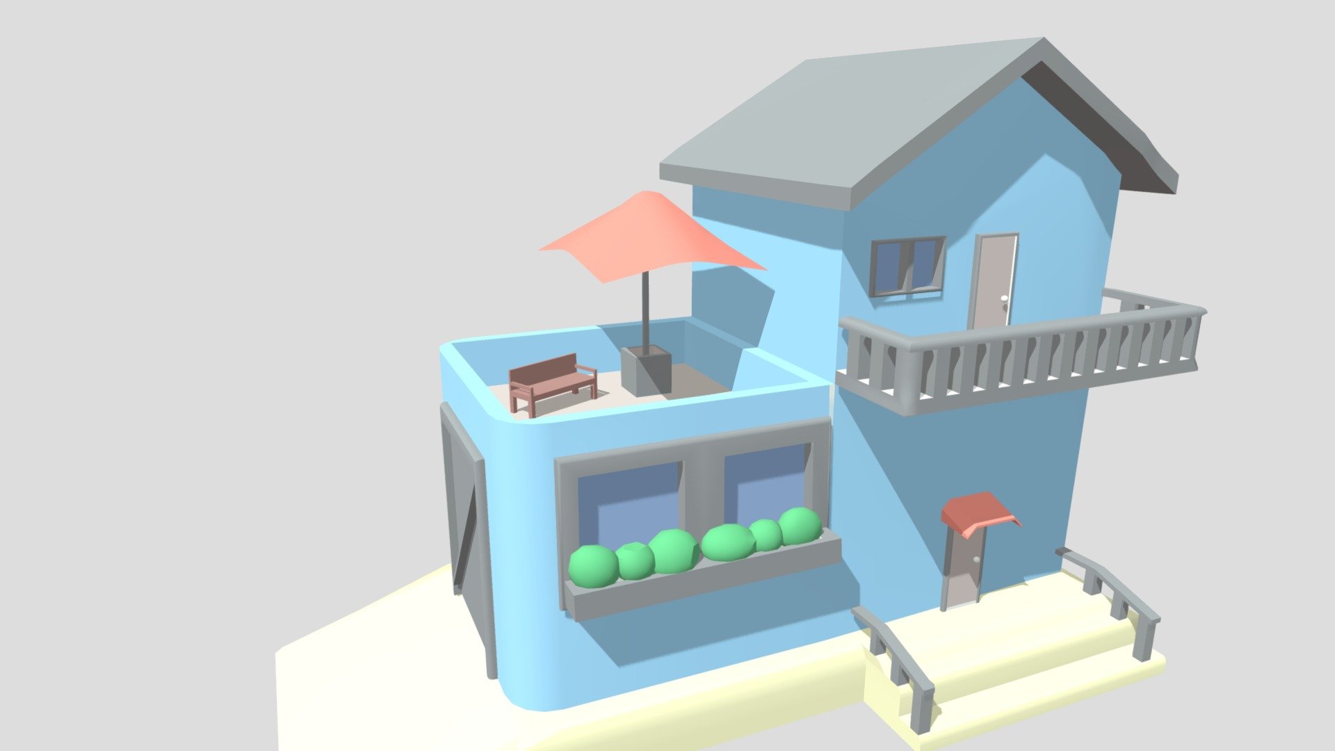 Basic-house-model - Download Free 3D model by azul3Dworld ...