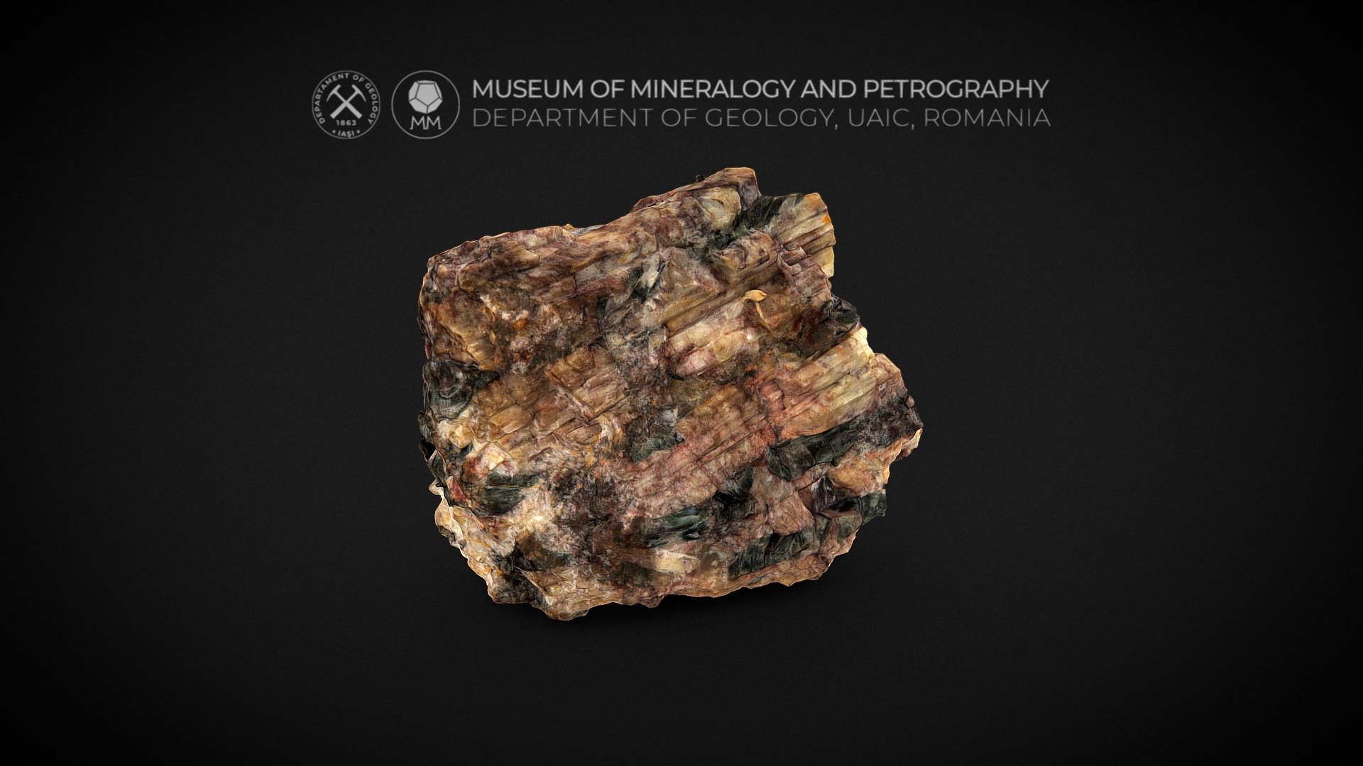 Yellow Pyknite (Topaz) with black 'Zinnwaldite' - 3D model by Museum of ...