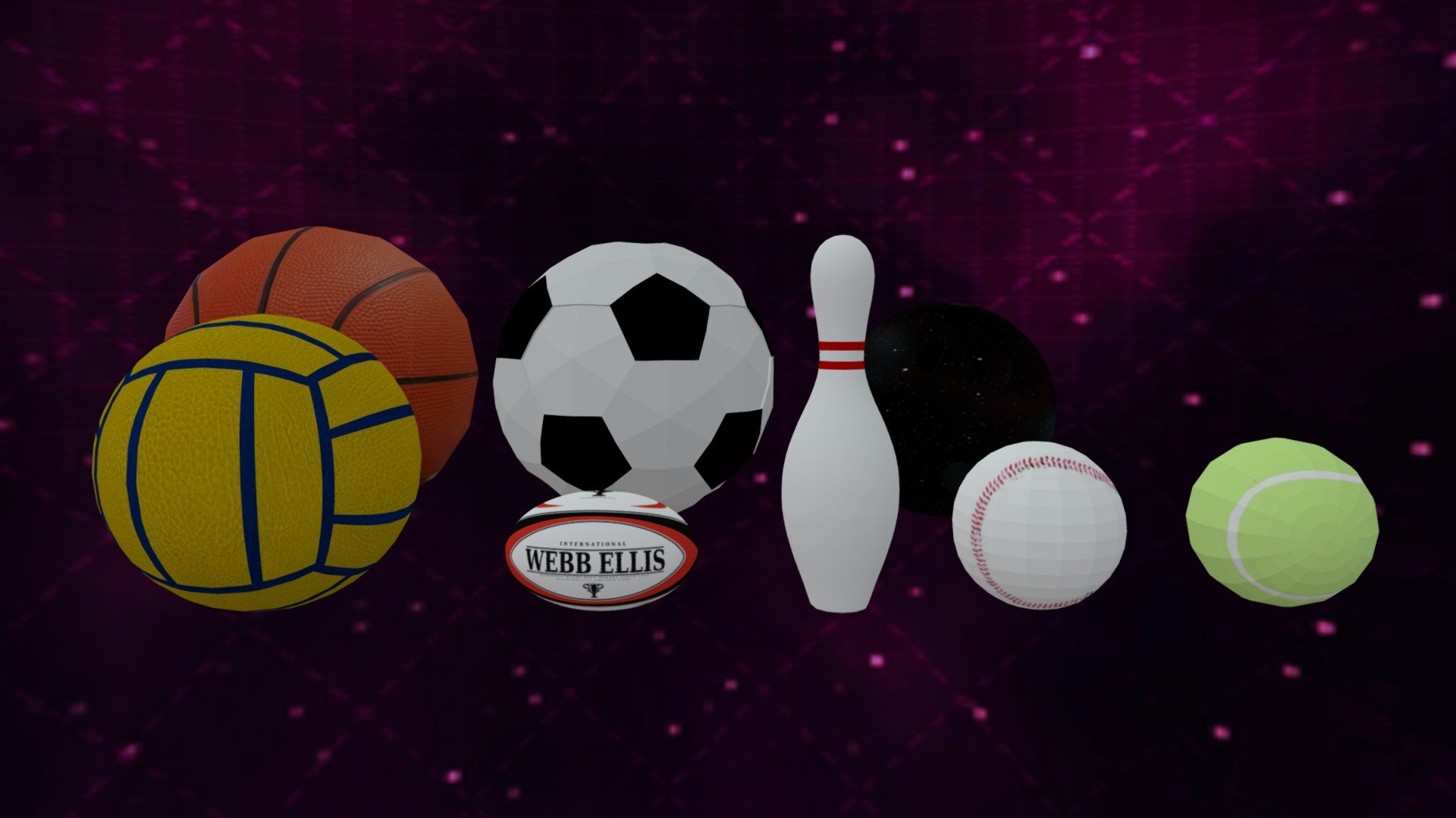 Set of Balls and Pin Object FREE Low Poly - Download Free 3D model by ...