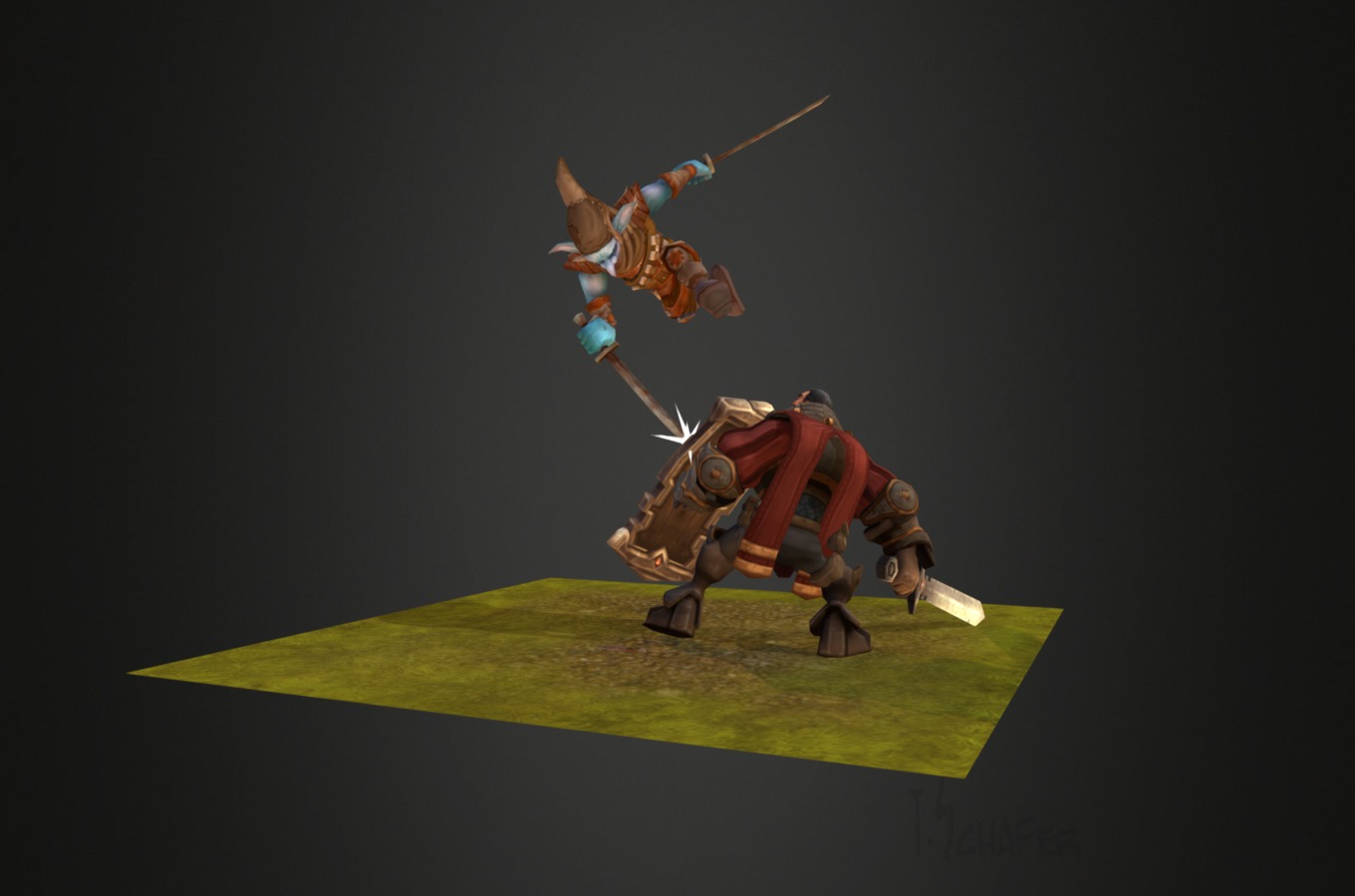 Gregory vrs Quixl Combat Loop (WIP) - 3D model by Tom Schafer ...
