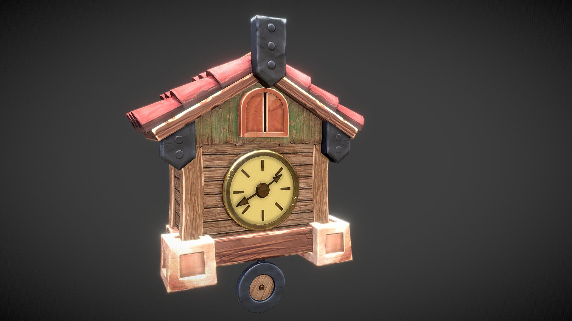 Stylized Wood Wall Clock - 3D model by Neooguz (@oguzfaruk) [646b5fa ...