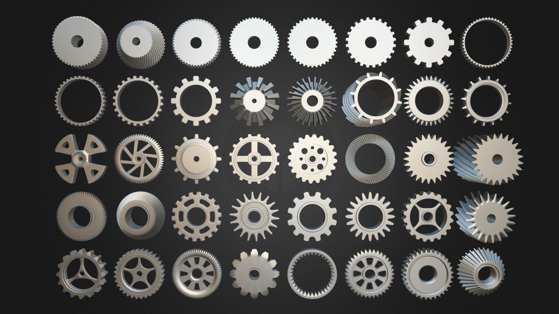 Pack of 40 Gears Kitbash Volume 02 - 3D model by Yacine BRINIS (@Yacinebrinis) [6470274] - Sketchfab
