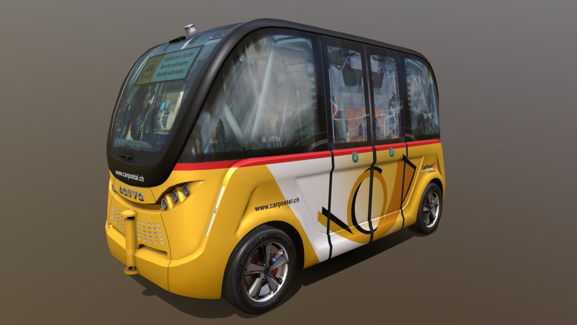 Navya Arma Postal driverless electric bus - Buy Royalty Free 3D model ...