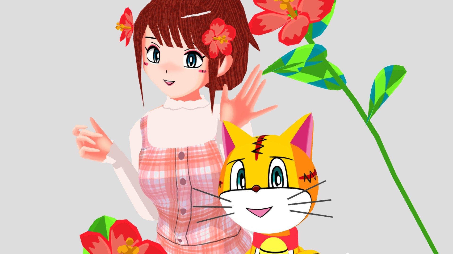 Emily and Orange are friends😆 - 3D model by studio.meowtoon [6472b1d ...