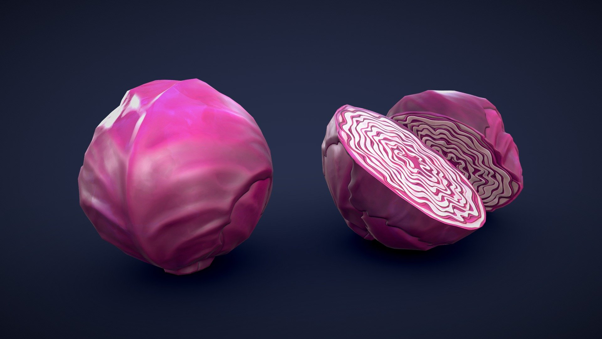 Stylized Red Cabbage - Low Poly - Buy Royalty Free 3D model by LarkArt ...