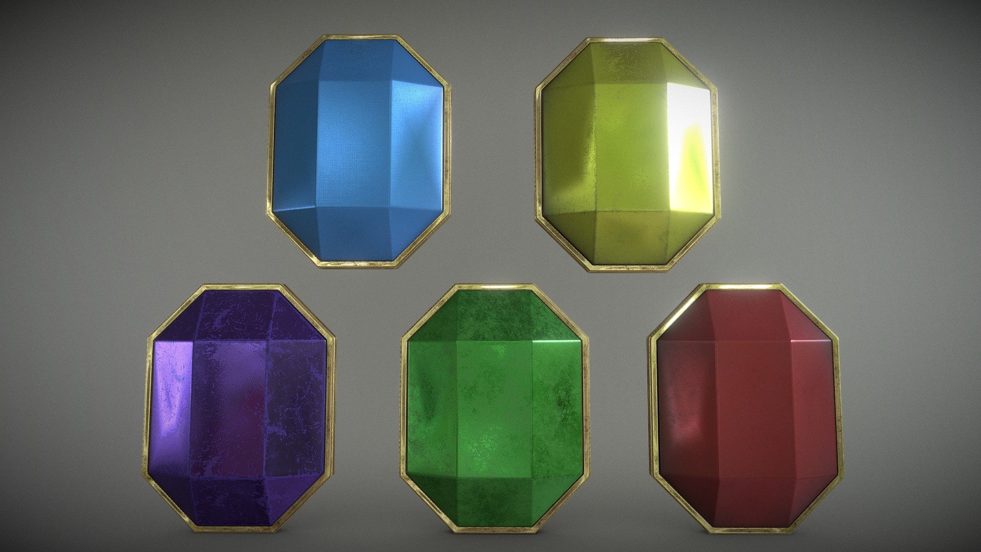 5 Colored Fantasy Stylized Gems - Download Free 3D model by Incg5764 ...