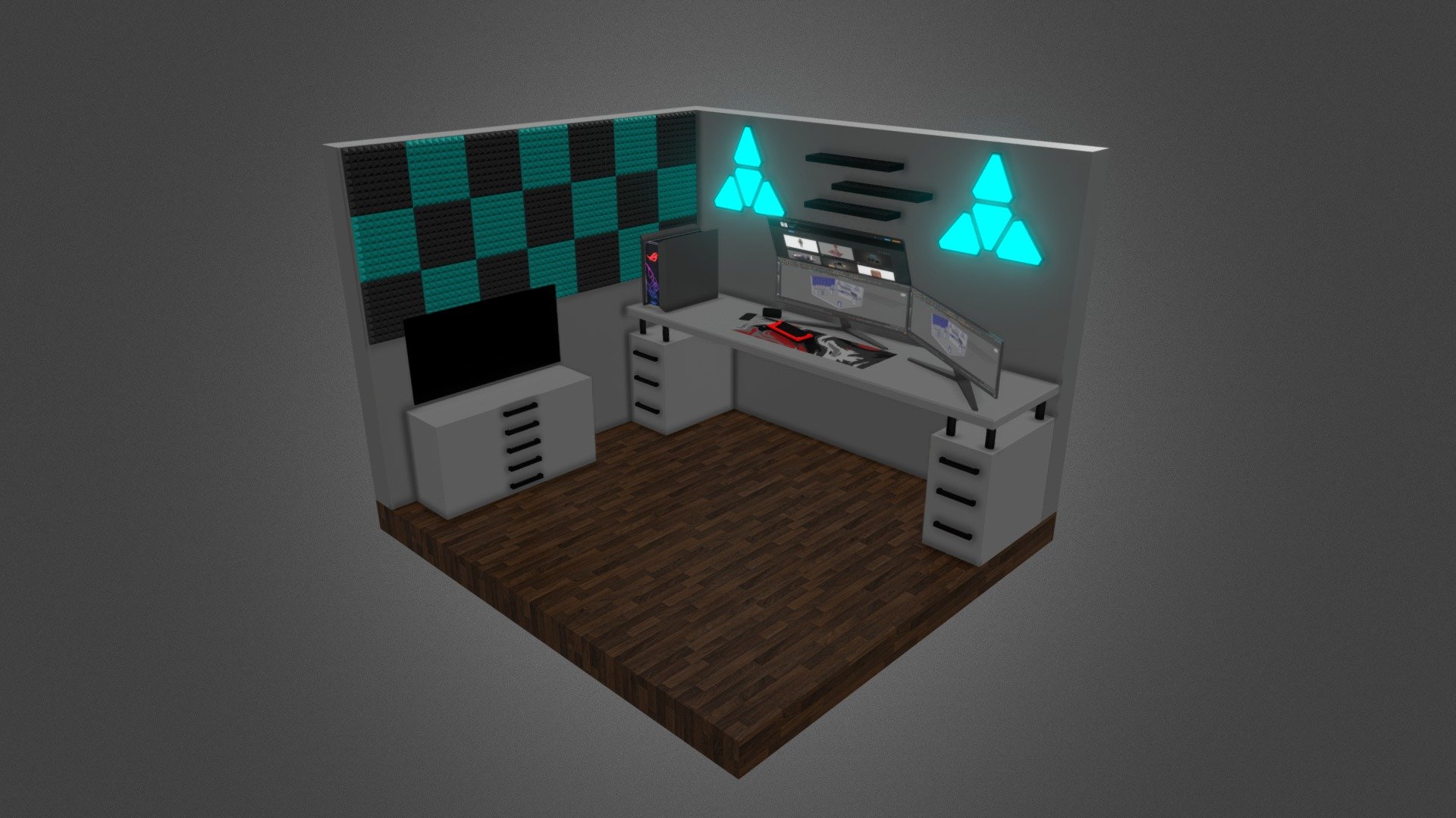 Gaming Room Setup - 3D model by MoHR (@MHR_401) [648b24a] - Sketchfab