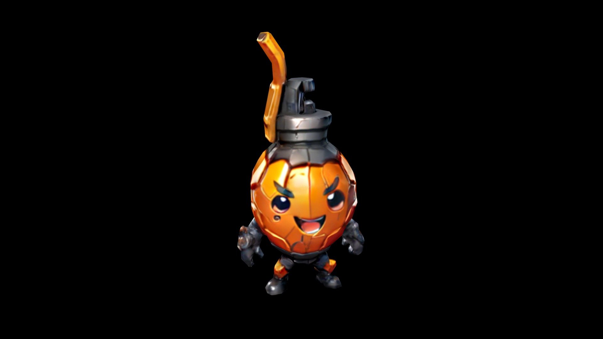 Angry Bomb, an animated character with a body sh - Download Free 3D ...