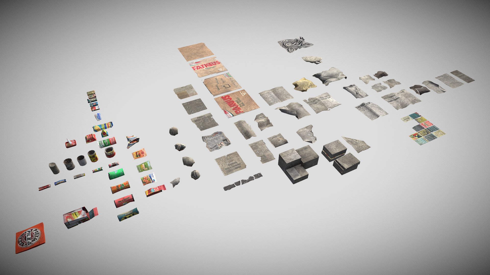 Random Trash Kit Full Collection - Buy Royalty Free 3D model by Léonard ...