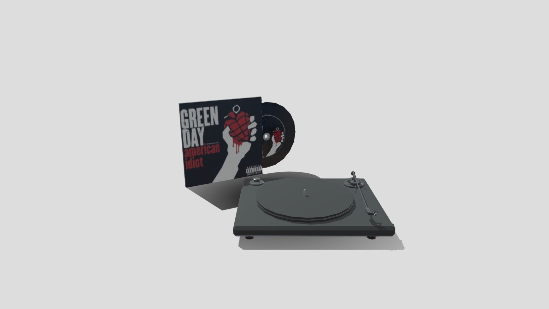 Vinyl player with vinyl album and a vinyl - 3D model by Gracefoo ...