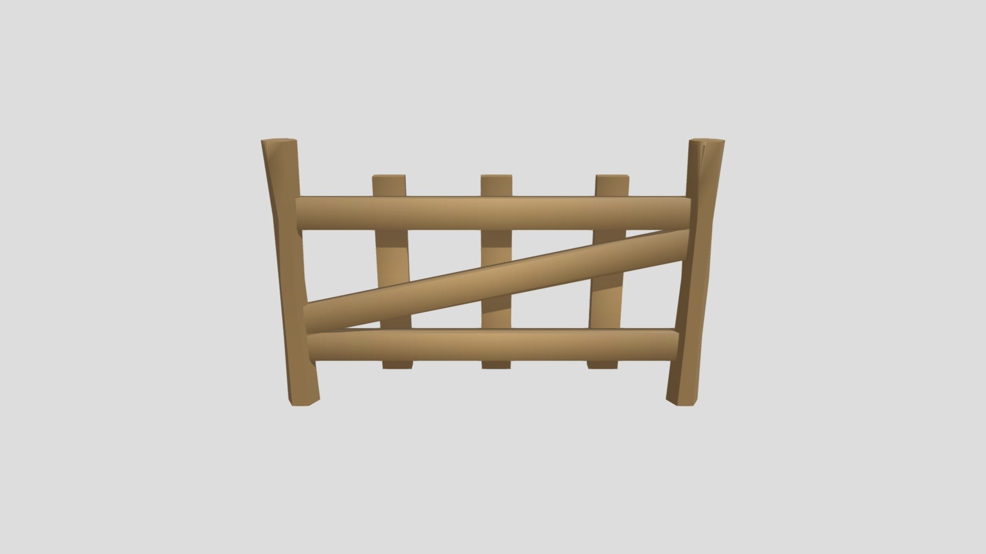 Low Poly Wooden Gate - 3D model by David Sadler (@davidsadler) [64a3f93 ...