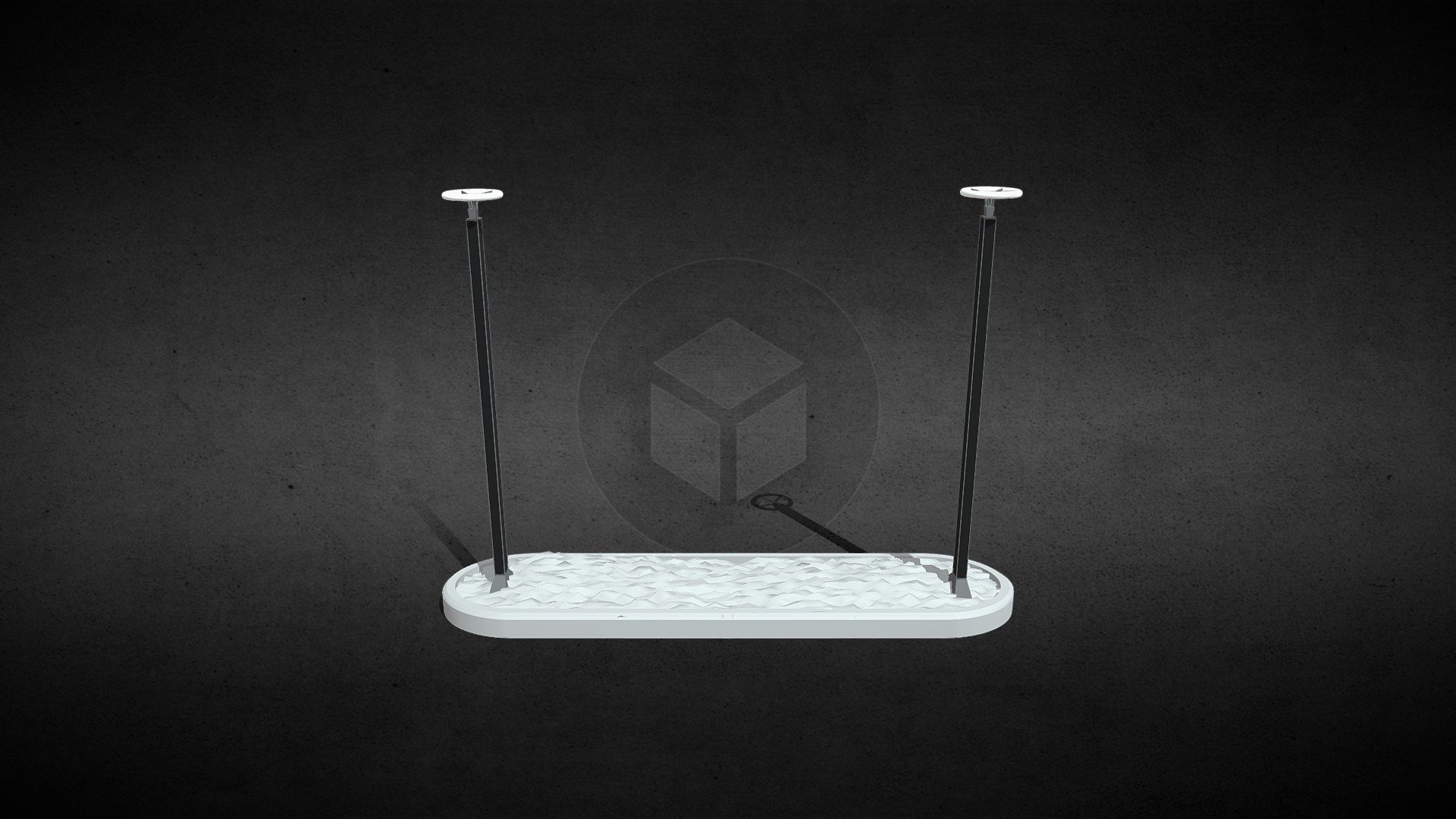 Center Foot Path With Street Lights - Download Free 3D model by ...