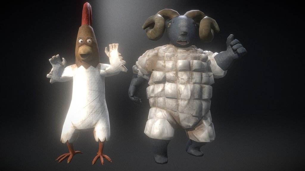 Sammy Sheep & Rooster McChicken - 3D model by tylerlherring [64a905b ...