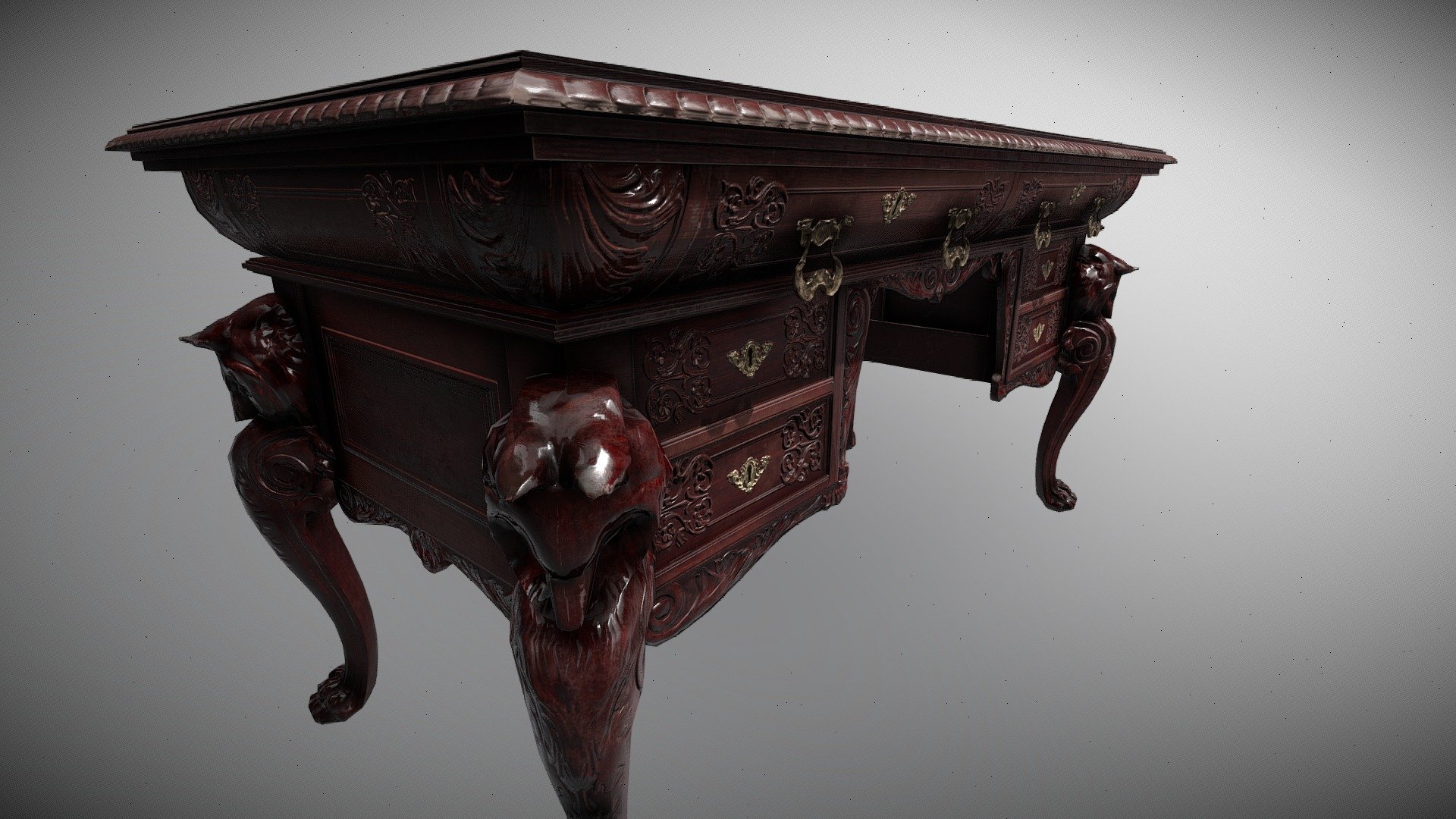 Wolf Rokoko Table - Download Free 3D model by Erika Dejnes [YuYuna Art ...
