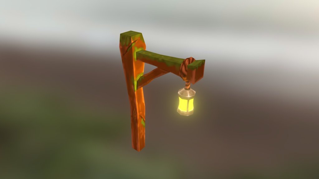 Game Asset: Lamp Post (Hand Painted) - 3D model by Lizardsking [64b4aac ...