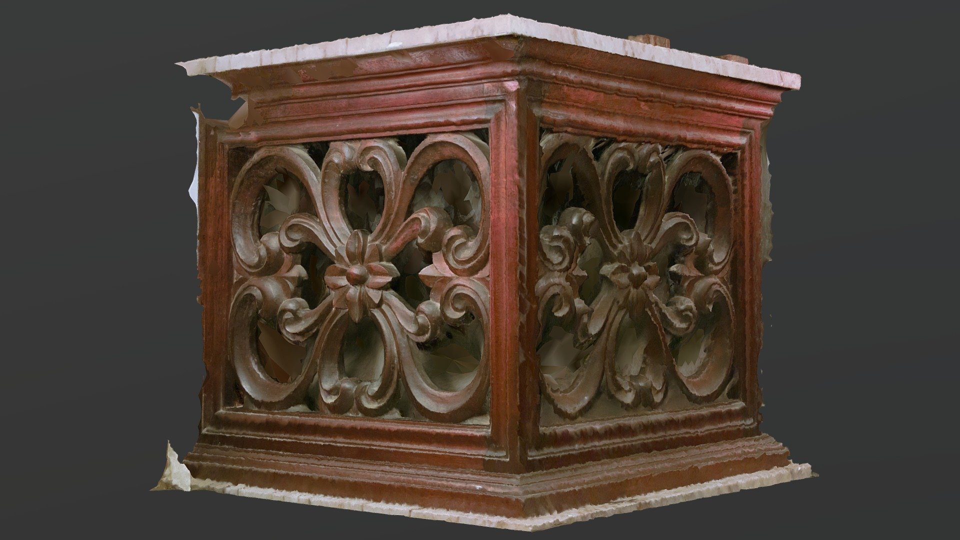 Wooden Sculped Box Table Sideboard - Download Free 3D model by henrimor ...