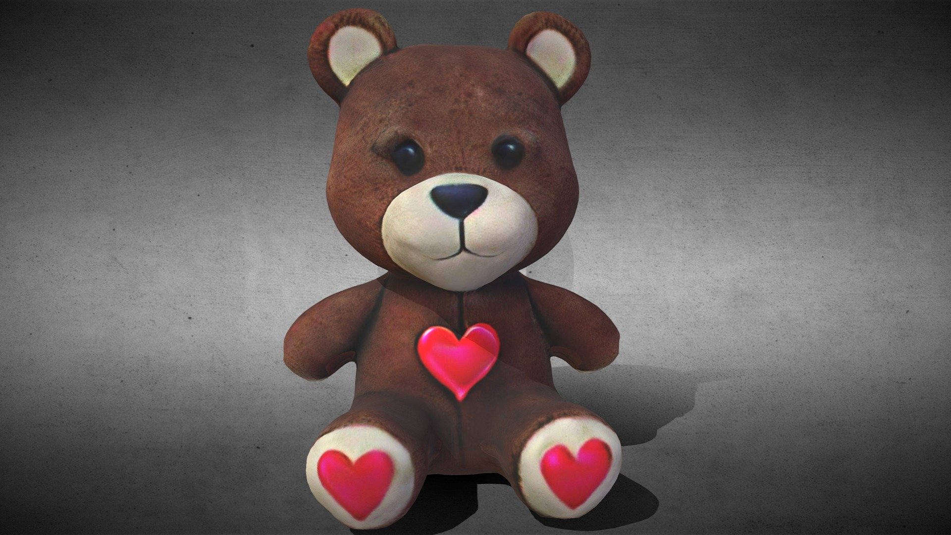 Valentine Teddybear - 3D model by Nicko G. (@nickogibson) [64c2b2a ...