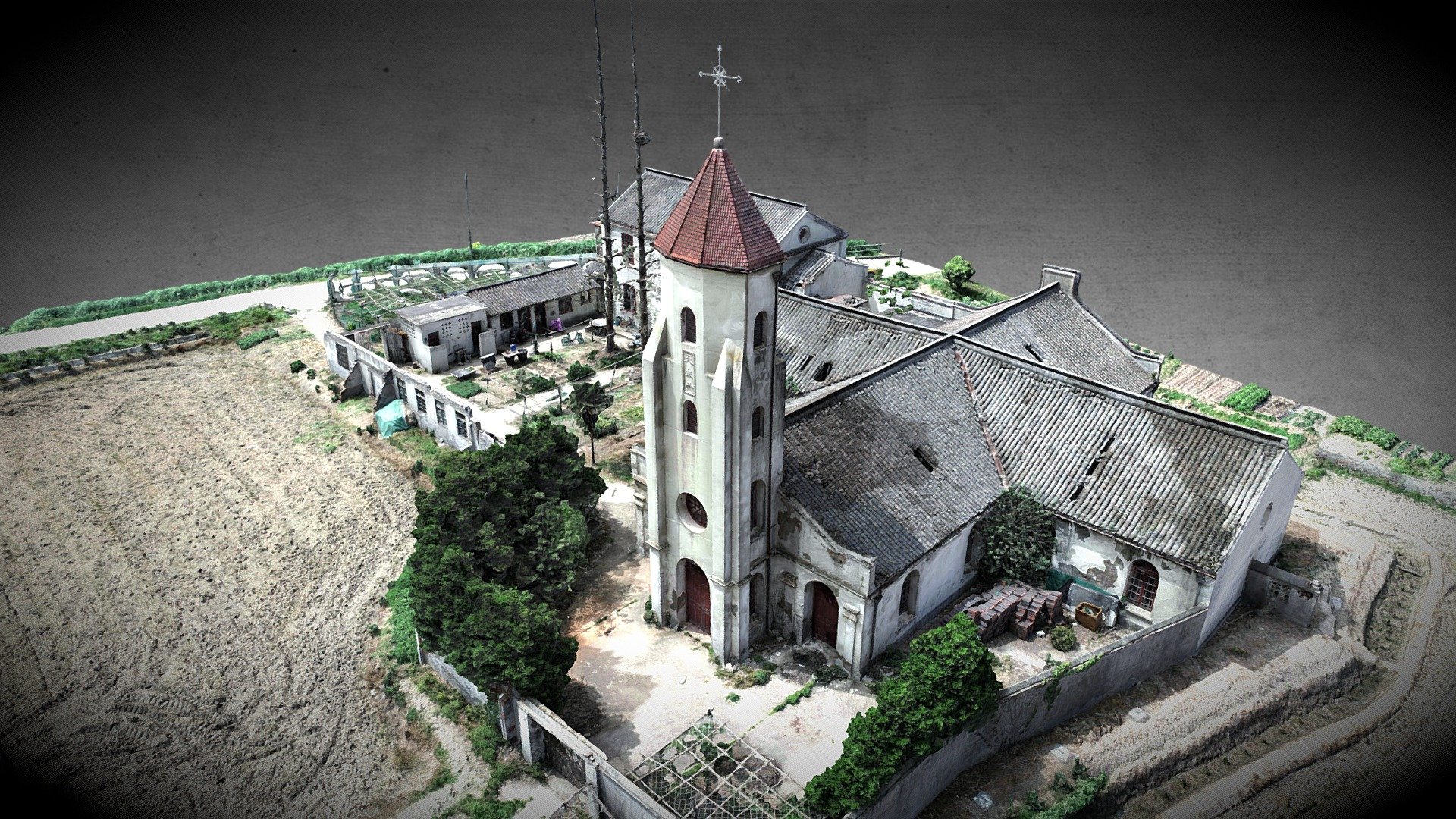 A church growing in a rice field - 3D model by Tigershill (@tigerofchen ...