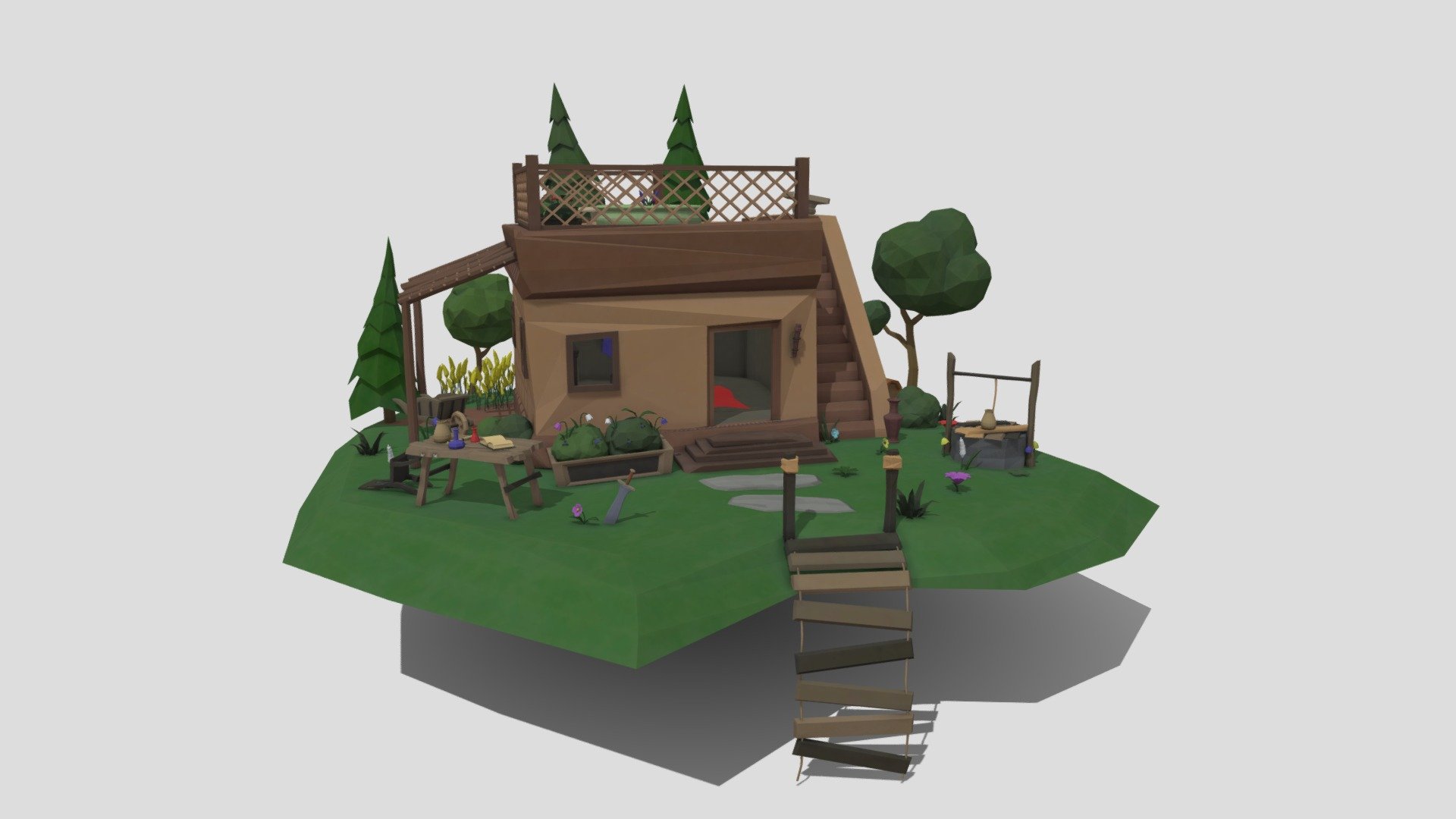 Low poly ancient greece house and props - 3D model by jojoshua [64cc4ca ...