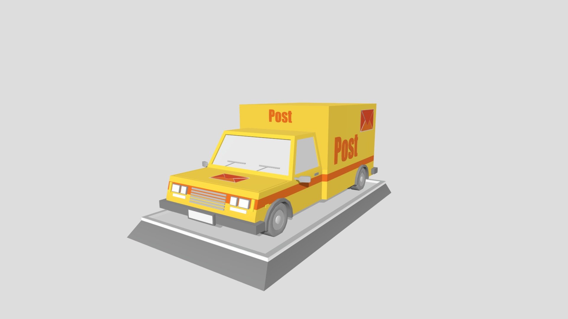 Postal Truck Low Poly - 3D model by ruslanmikaielian [64ce308] - Sketchfab