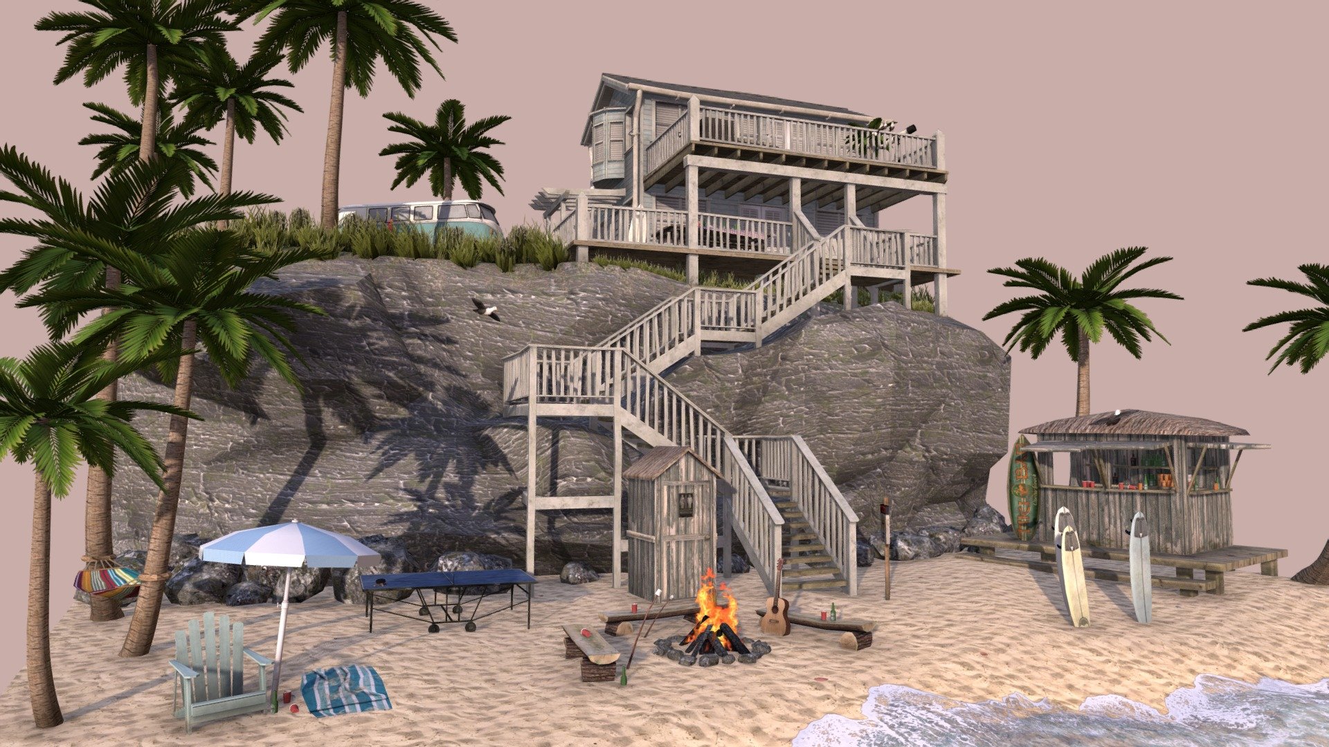 DAE Diorama - By The Ocean - 3D model by Nathan_Pinoy [64cee03] - Sketchfab