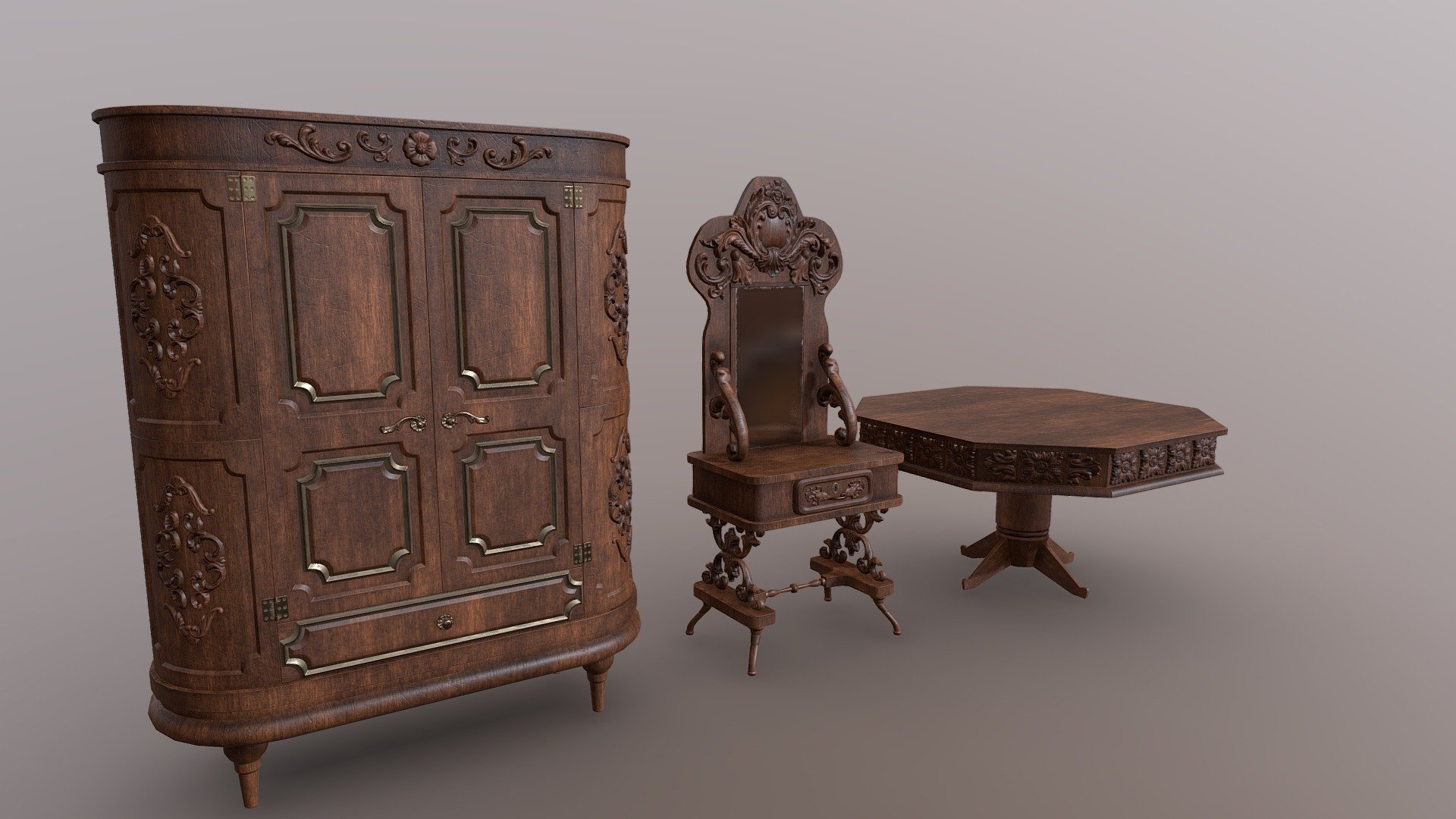Vintage Furniture Pack (+Kitbash Parts) - 3D model by NinKorr3D ...